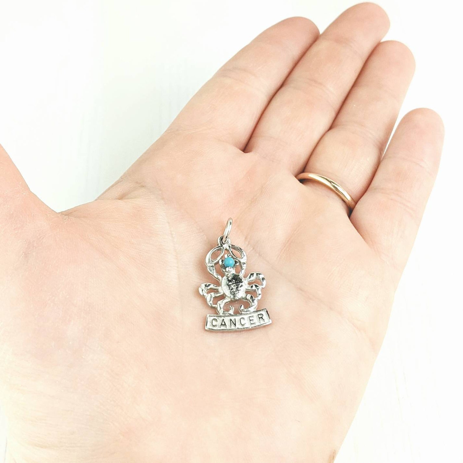 Sterling Silver Cancer Charm Zodiac Charm Astrology Charm - Etsy