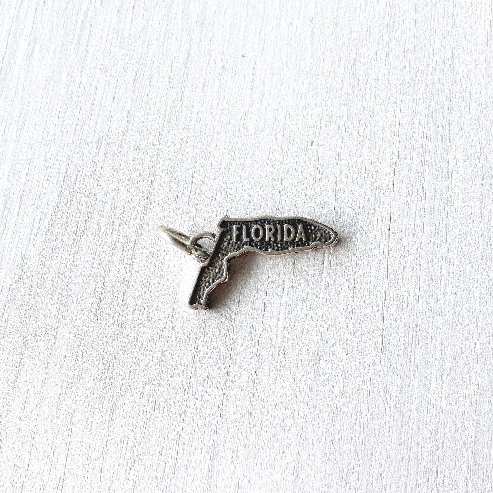 Sterling Silver Florida Map Charm USA State Charm Pendant - Etsy