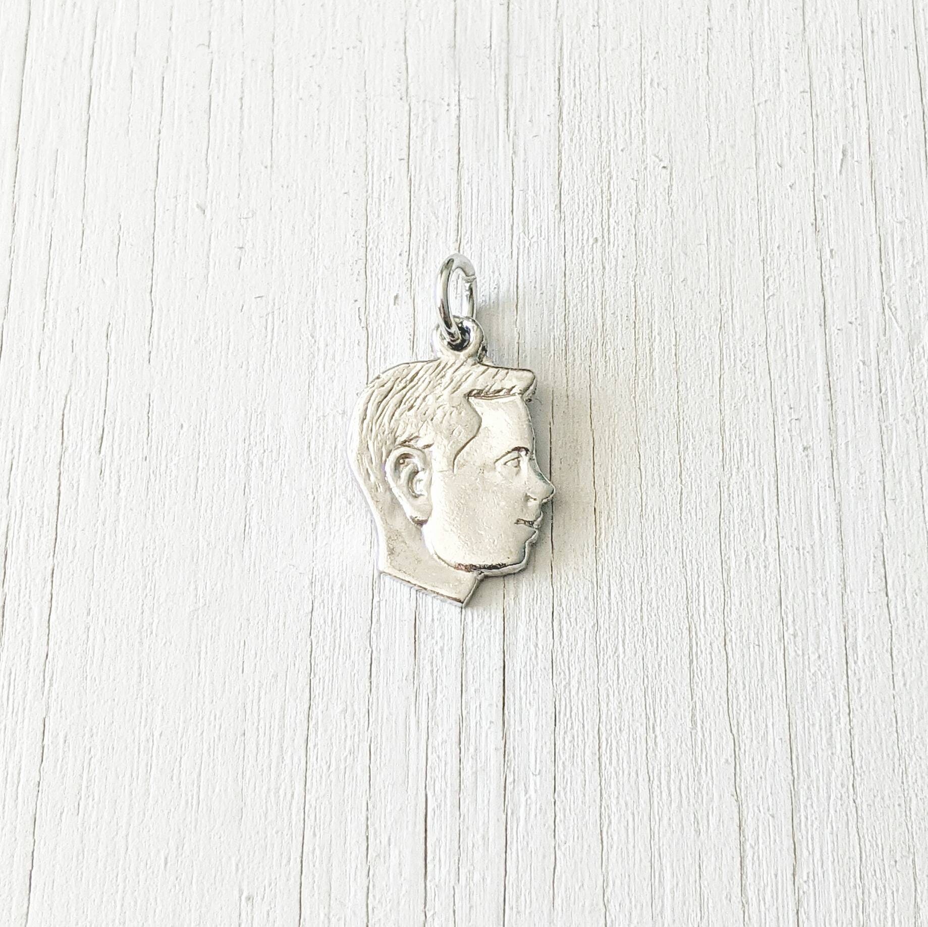 Sterling Silver Boy Profile Charm Son Charm Pendant - Etsy