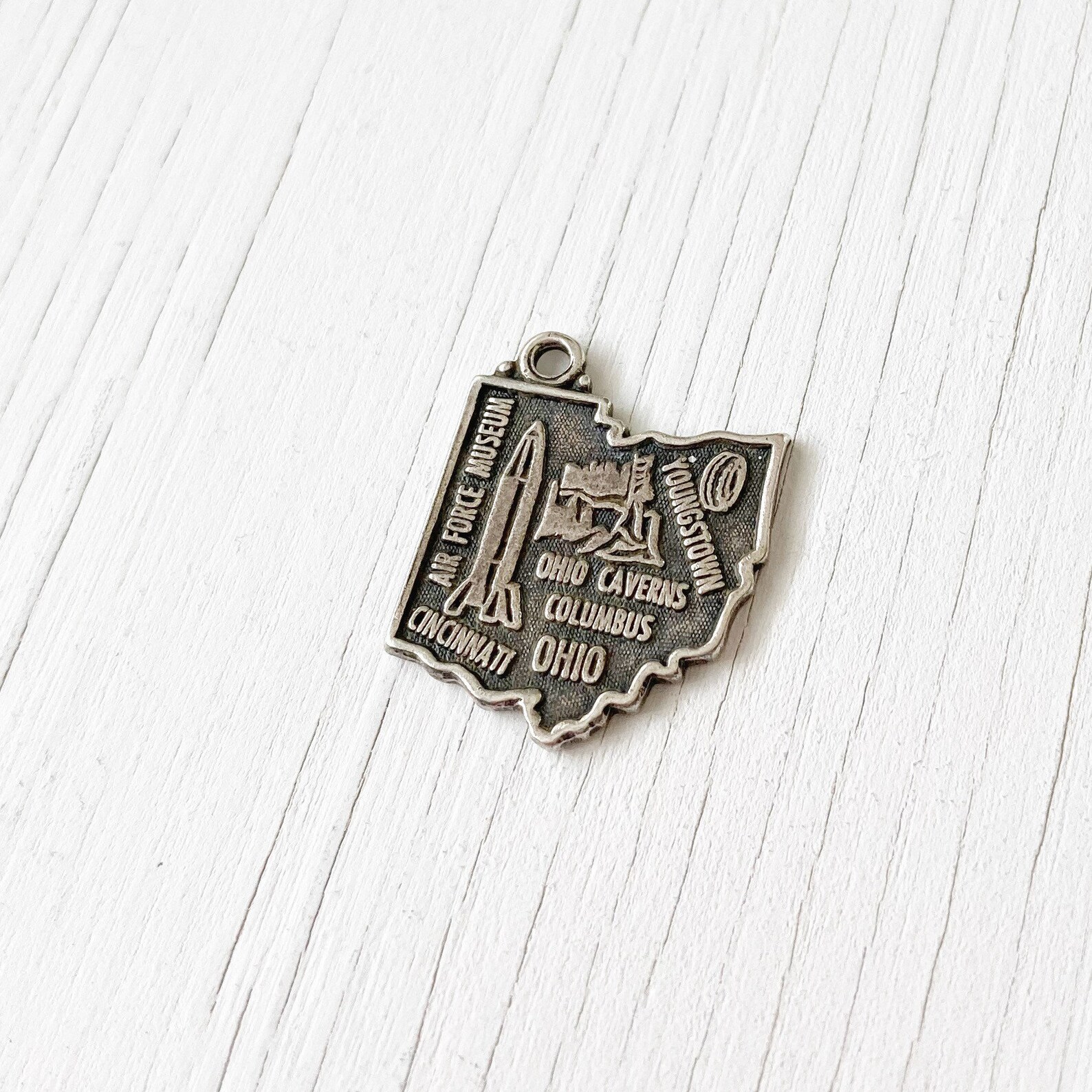 Sterling Silver Ohio Charm USA State Charm Ohio Pendant - Etsy