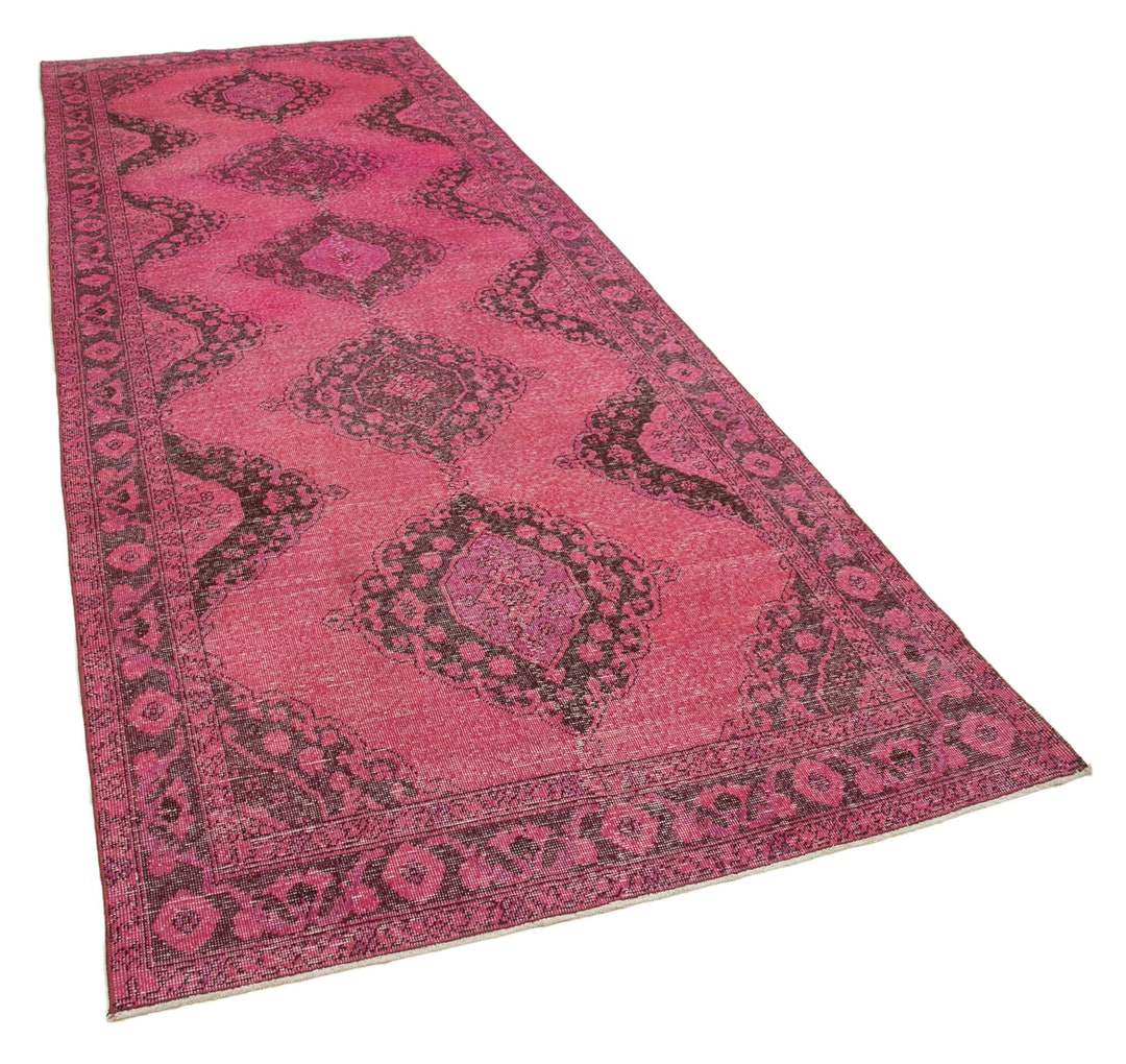 Pink Overdyed Runner 4x12 Turkish Handmade Vintage Runner Rugs - Etsy