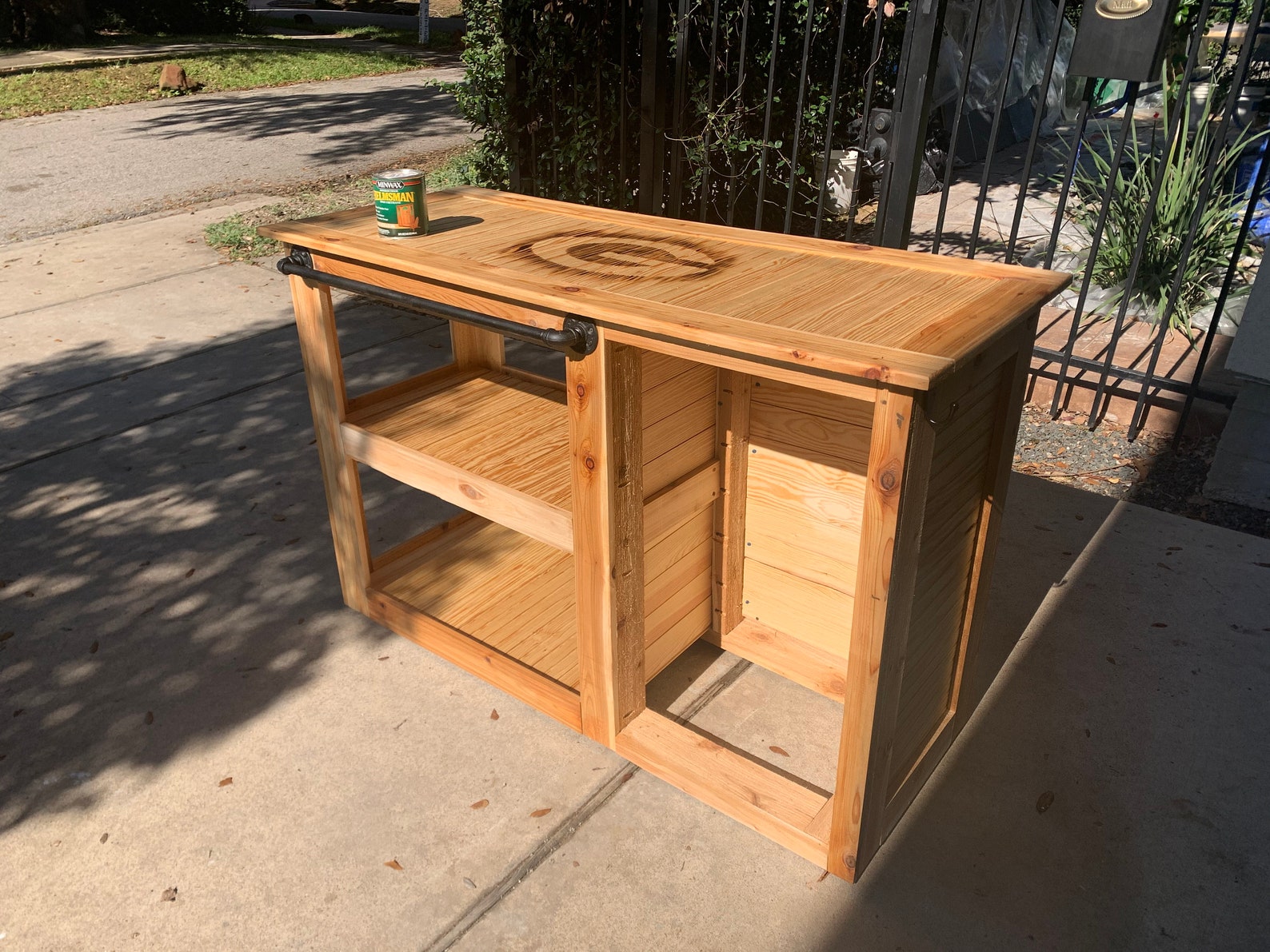 Mini-fridge Cedar Bar Cart; Outdoor Kitchen Cabinet - Etsy