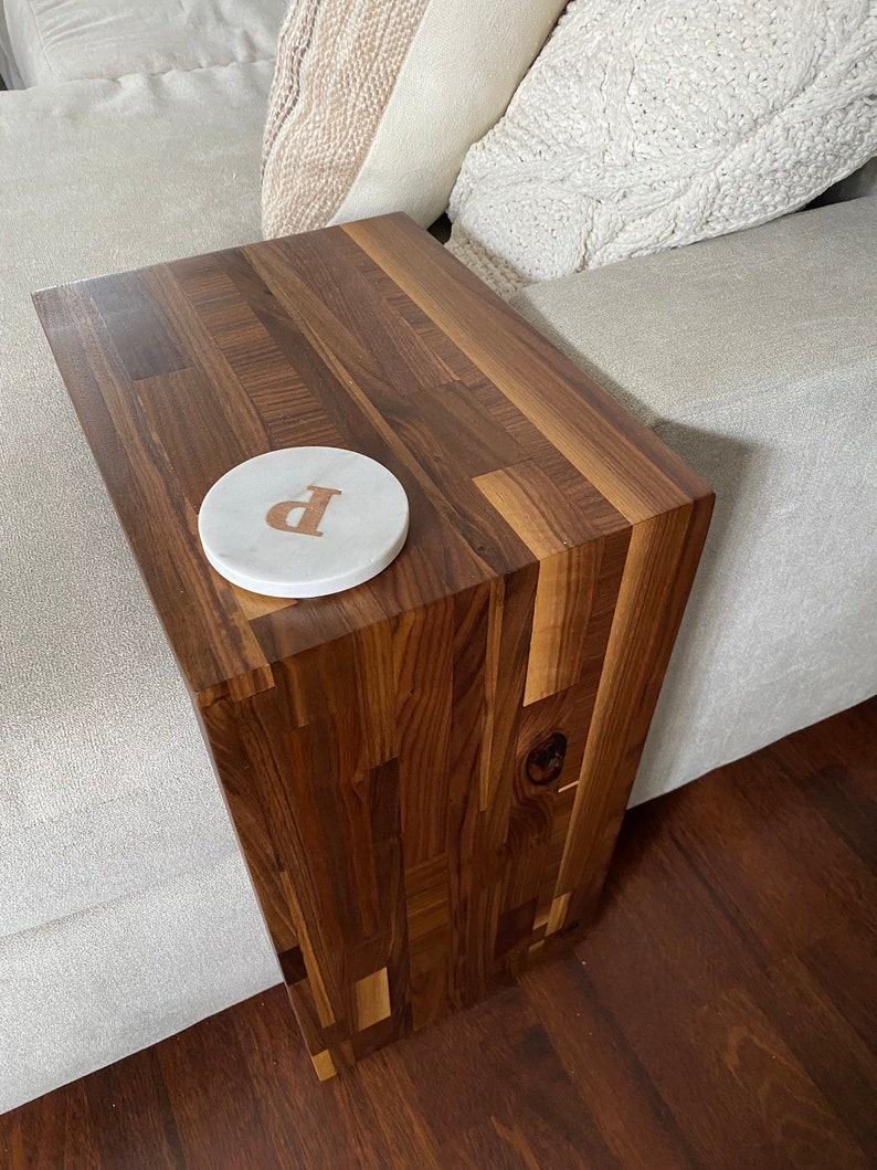 Walnut Waterfall Edge Side Table - Etsy