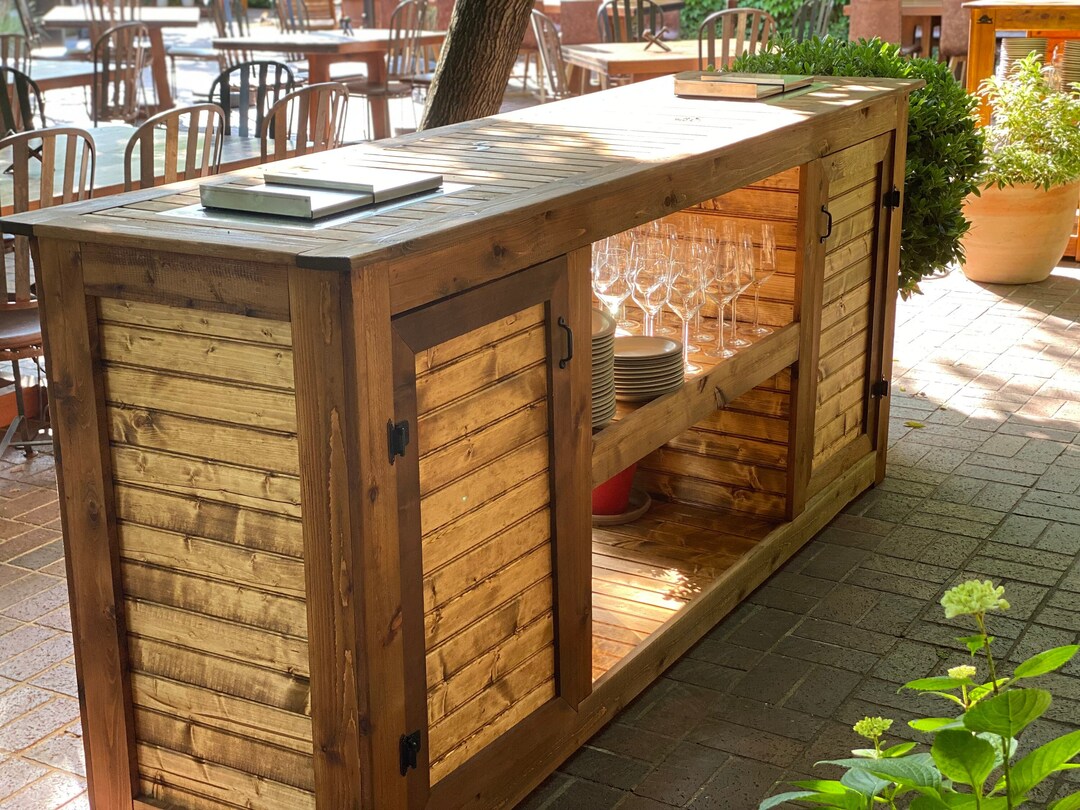 Outdoor Restaurant/hotel Cedar Bar/serving Cart || Outdoor Towel Pool ...