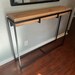 White Oak Narrow Entryway Console Table Metal Basket - Etsy