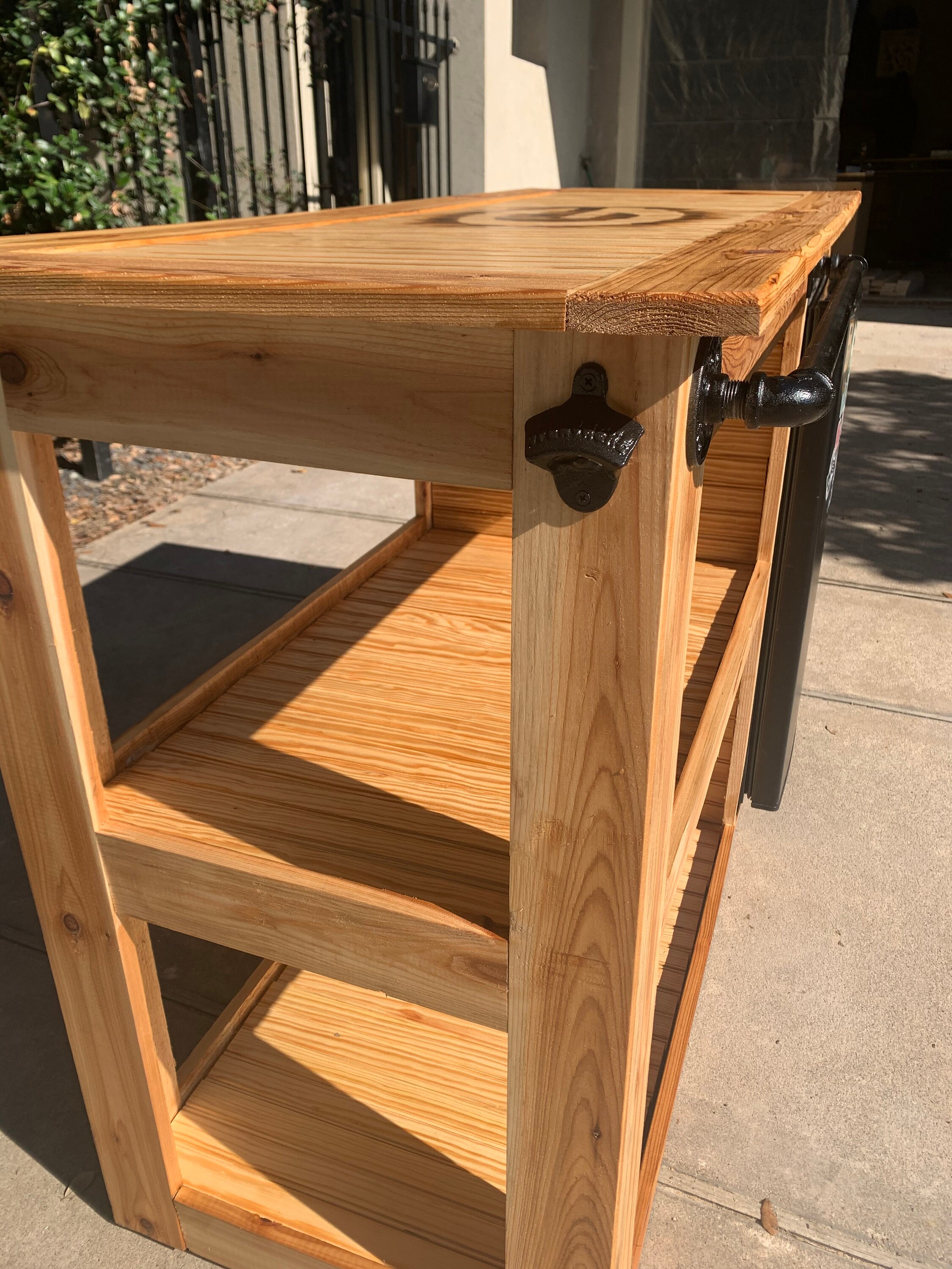 Mini-fridge Cedar Bar Cart; Outdoor Kitchen Cabinet - Etsy