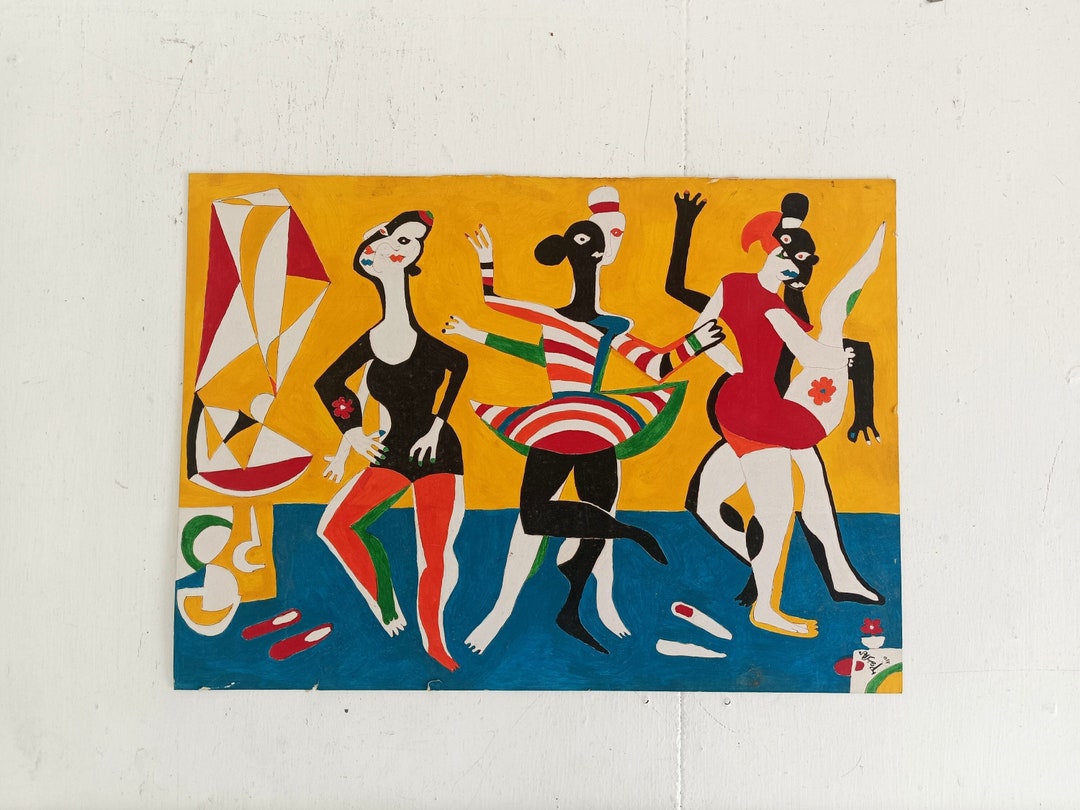 Original Modern Art Cubism Ballet Dancers Painting Outsider Art Art ...