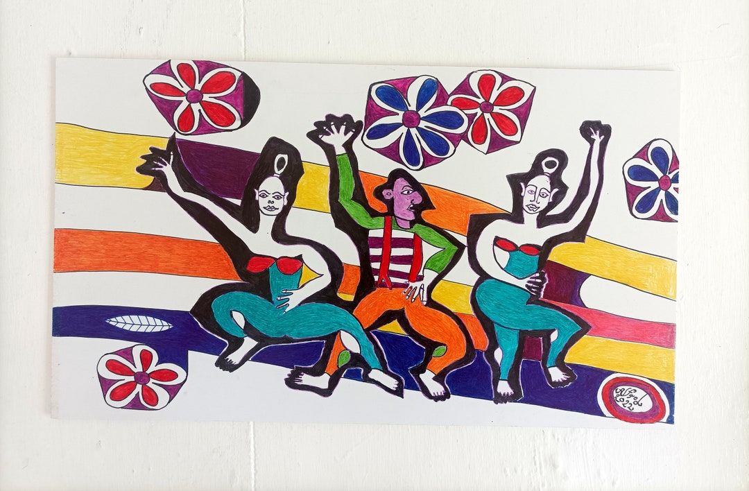 Cubist Dancer Art, Picasso Style Painting, Modern Brut Decor - Etsy