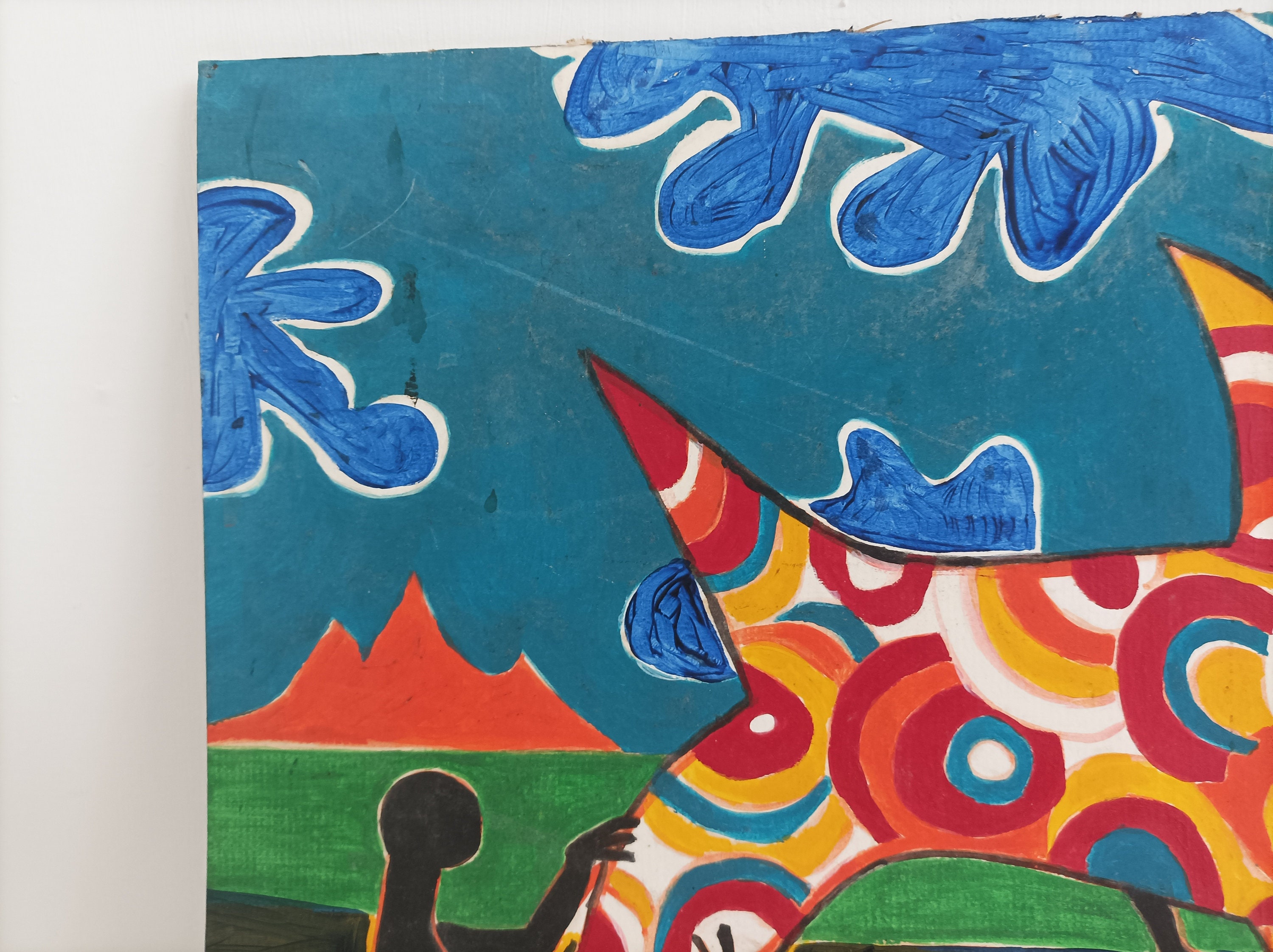 Original Modern Art Cubist Art Picasso Inspired Fish Painting Large ...