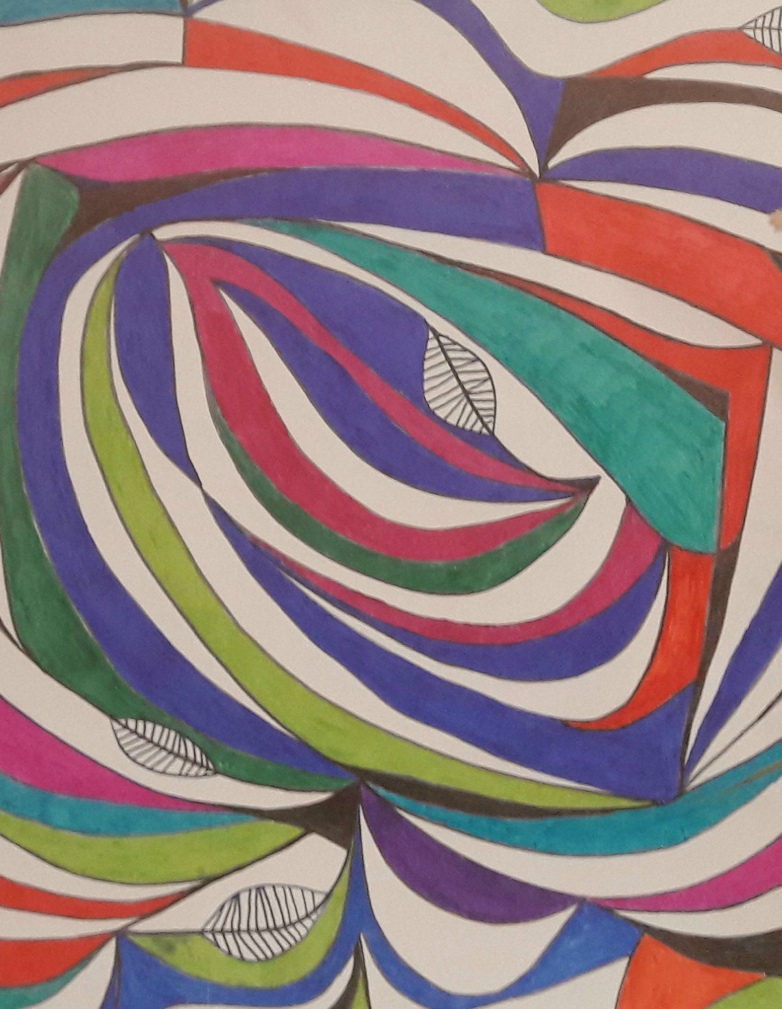 Mondern Plant Art Cubist Nature Painting Original Cubist Painting Art ...