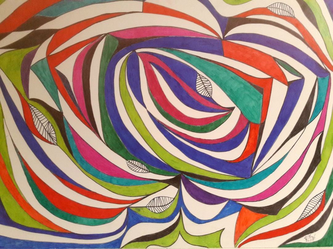 Mondern Plant Art Cubist Nature Painting Original Cubist Painting Art ...