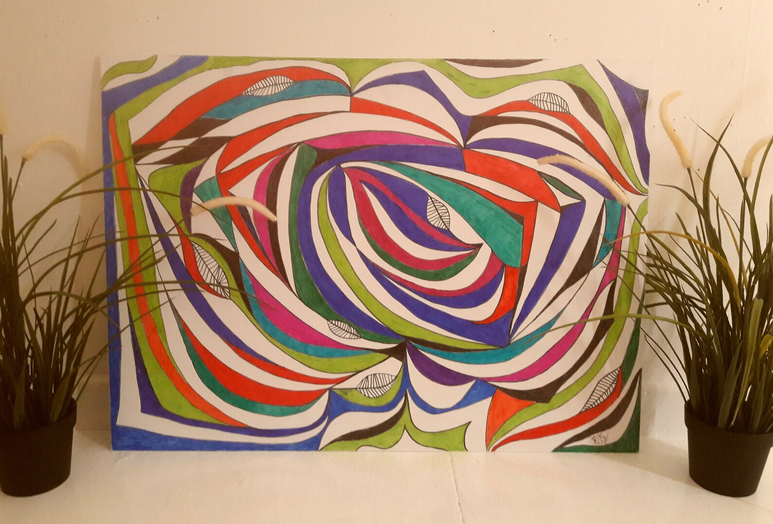 Mondern Plant Art Cubist Nature Painting Original Cubist Painting Art ...