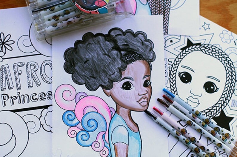 Black Girl Crayons for Afro Coloring Book, Blm, Black Girl Magic ...