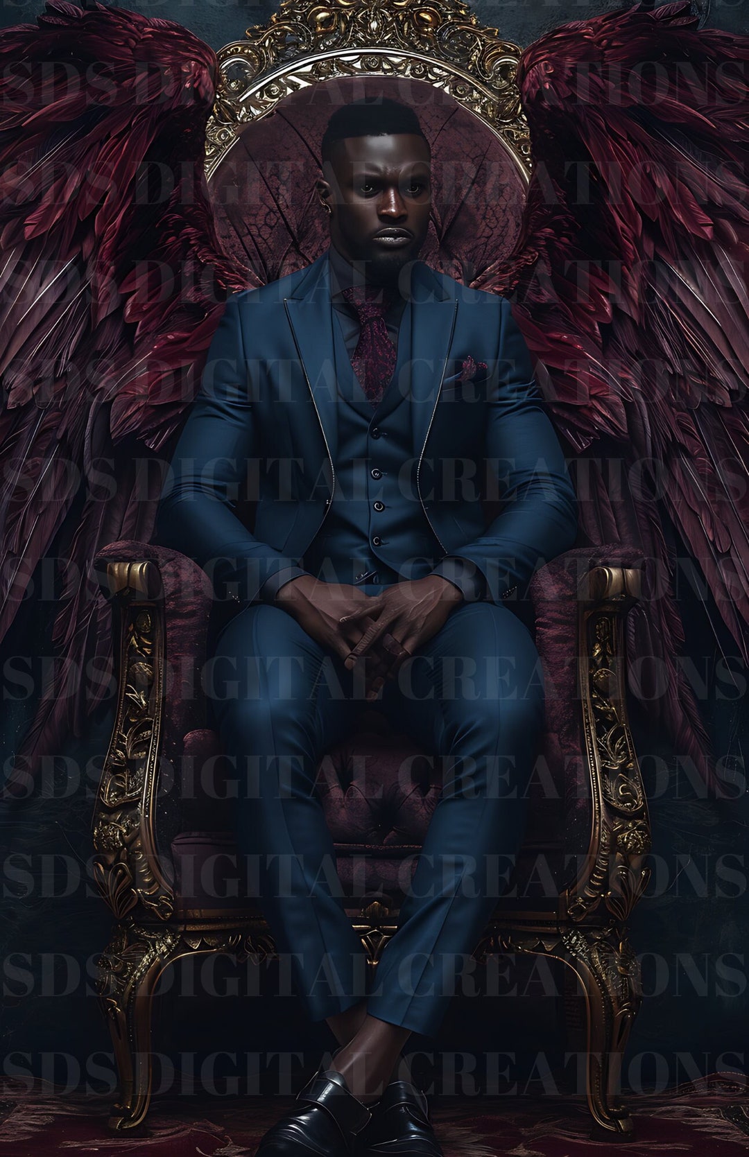 Metatron's Wisdom, Black Angel, Digital Download, Black Art, Ai Image ...