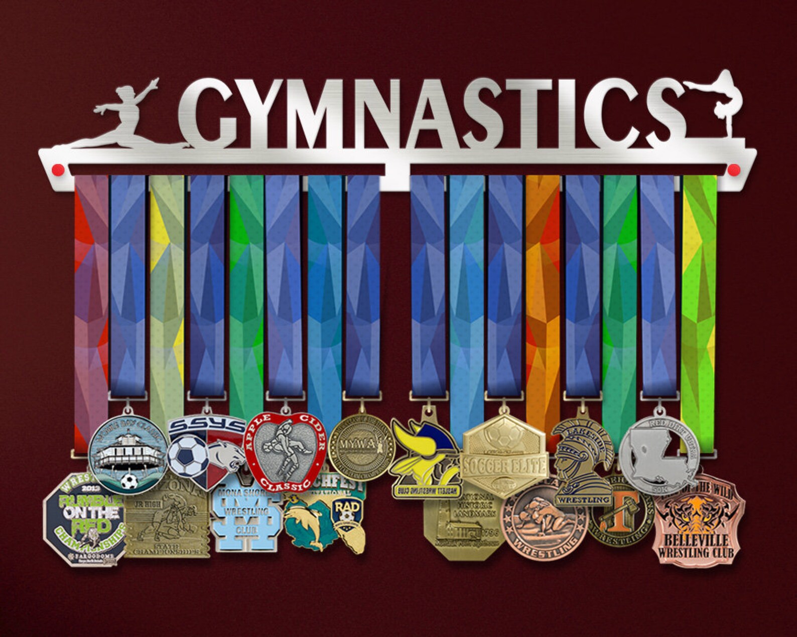 Gymnastics Medal Hanger for Girls by Victory Hangers, Elegant Stainless ...
