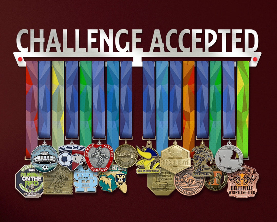 Challenge Accepted Medal Hangers, Personalized Medal Holder for Runners ...