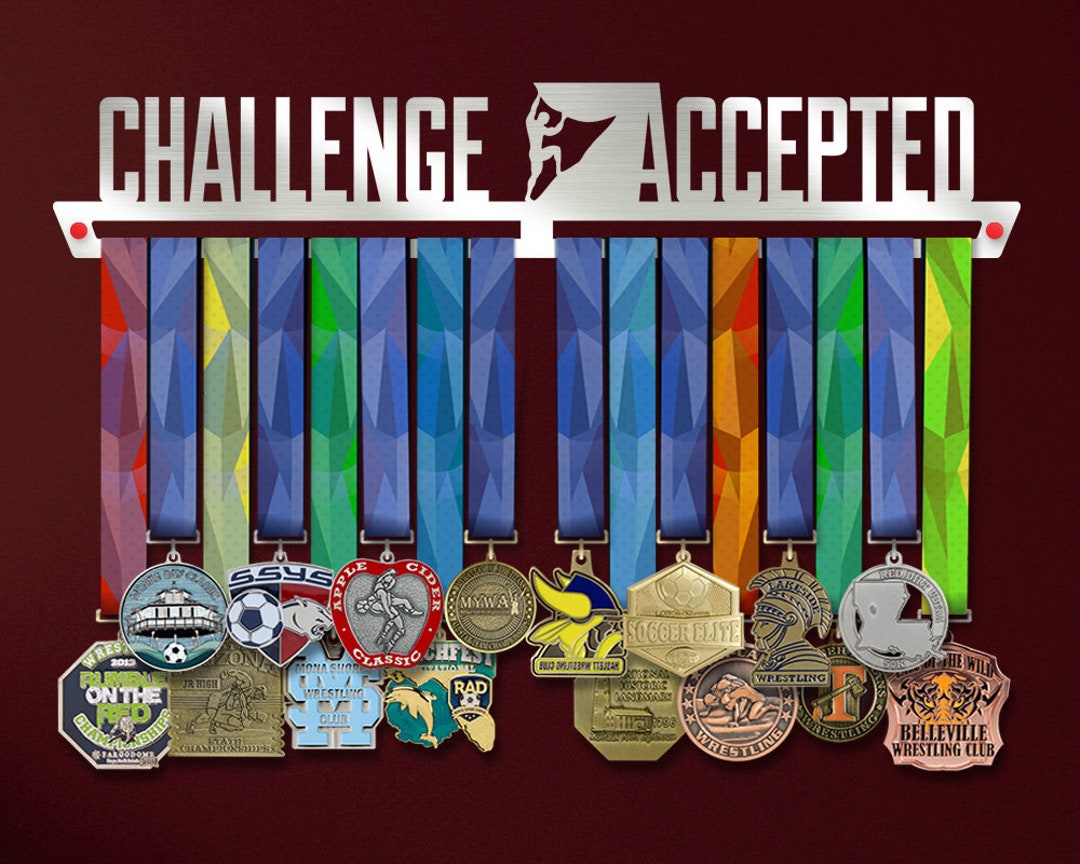 Challenge Accepted Medal Hangers V1, Stainless Steel Inspirational ...
