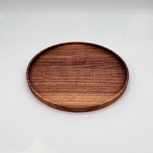 Round Wooden Walnut Tray | Ottoman Tray | Coffee Table Tray | Mid ...