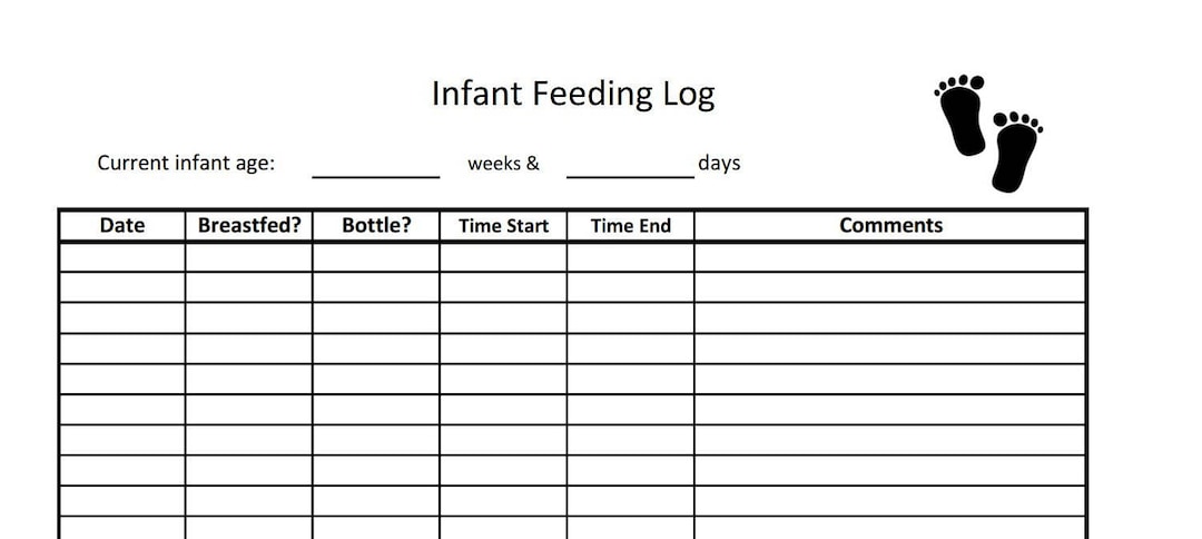 Infant & Newborn Feeding Log - Keep Track of Your Baby's Feeds - Etsy