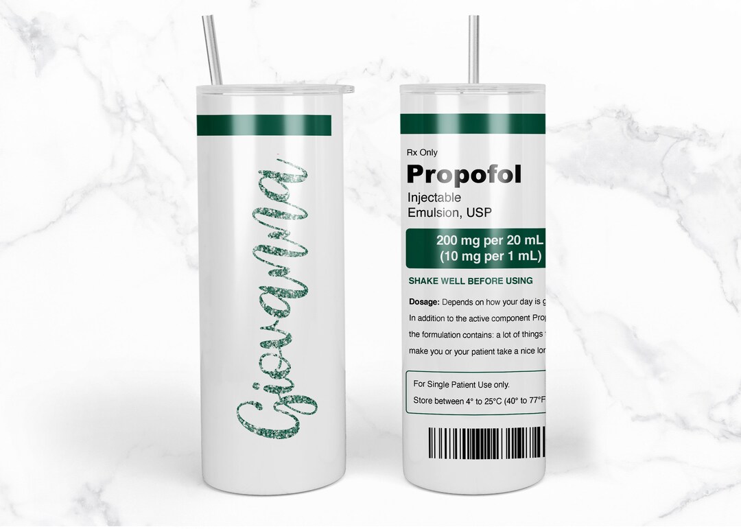 Custom Propofol Tumbler / 20oz Steel Skinny Straight Tumbler / - Etsy