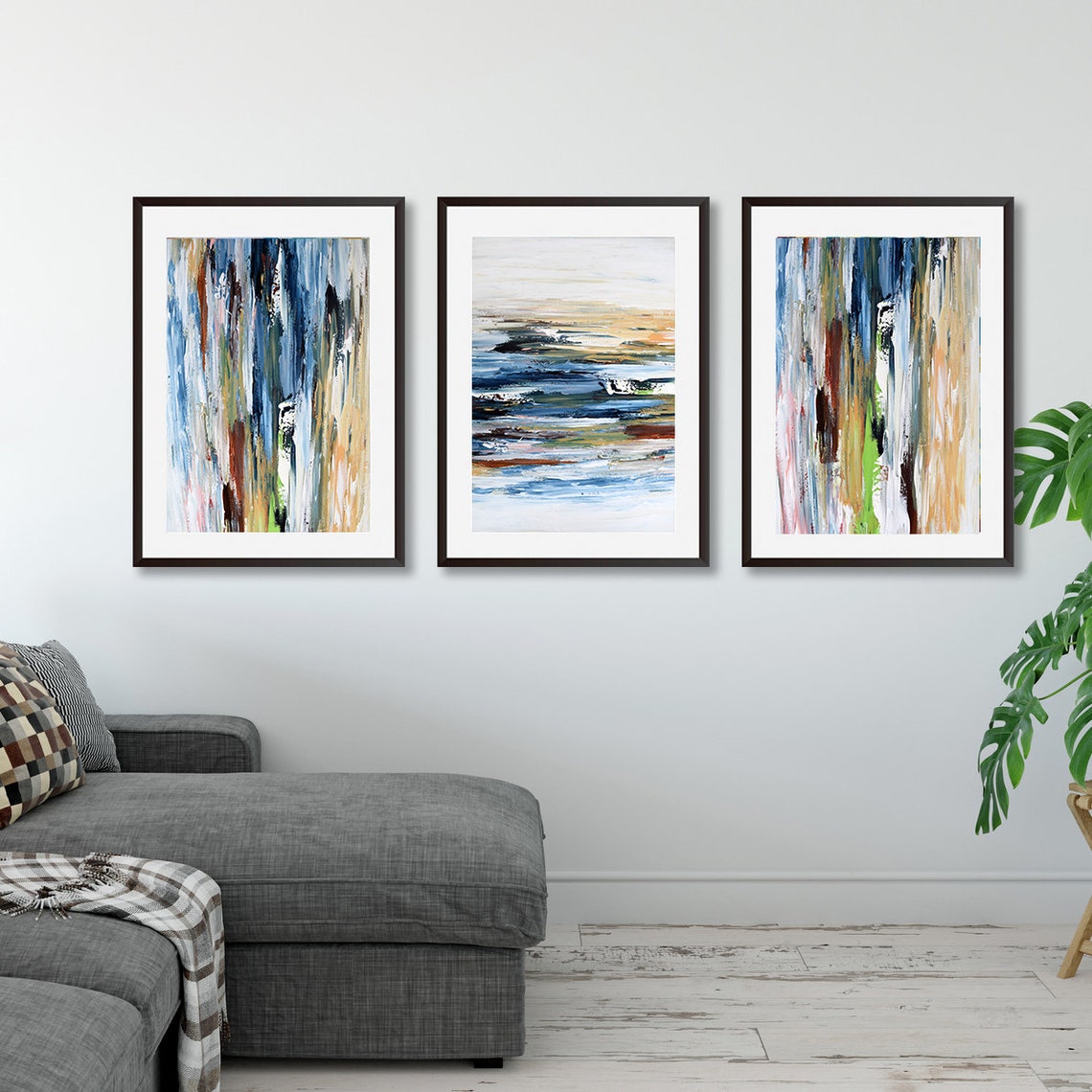 SET OF 3 Framed Art Abstract Print Wall Art Large Wall Art - Etsy UK
