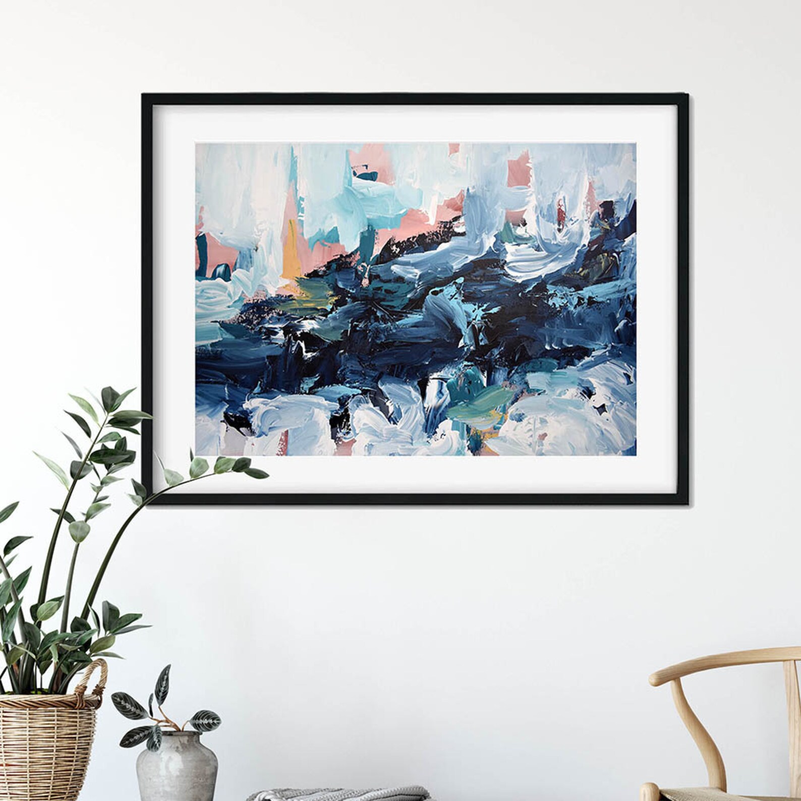 Framed Abstract Art Prints. Fine Art Prints. Blue Landscape Seascape ...