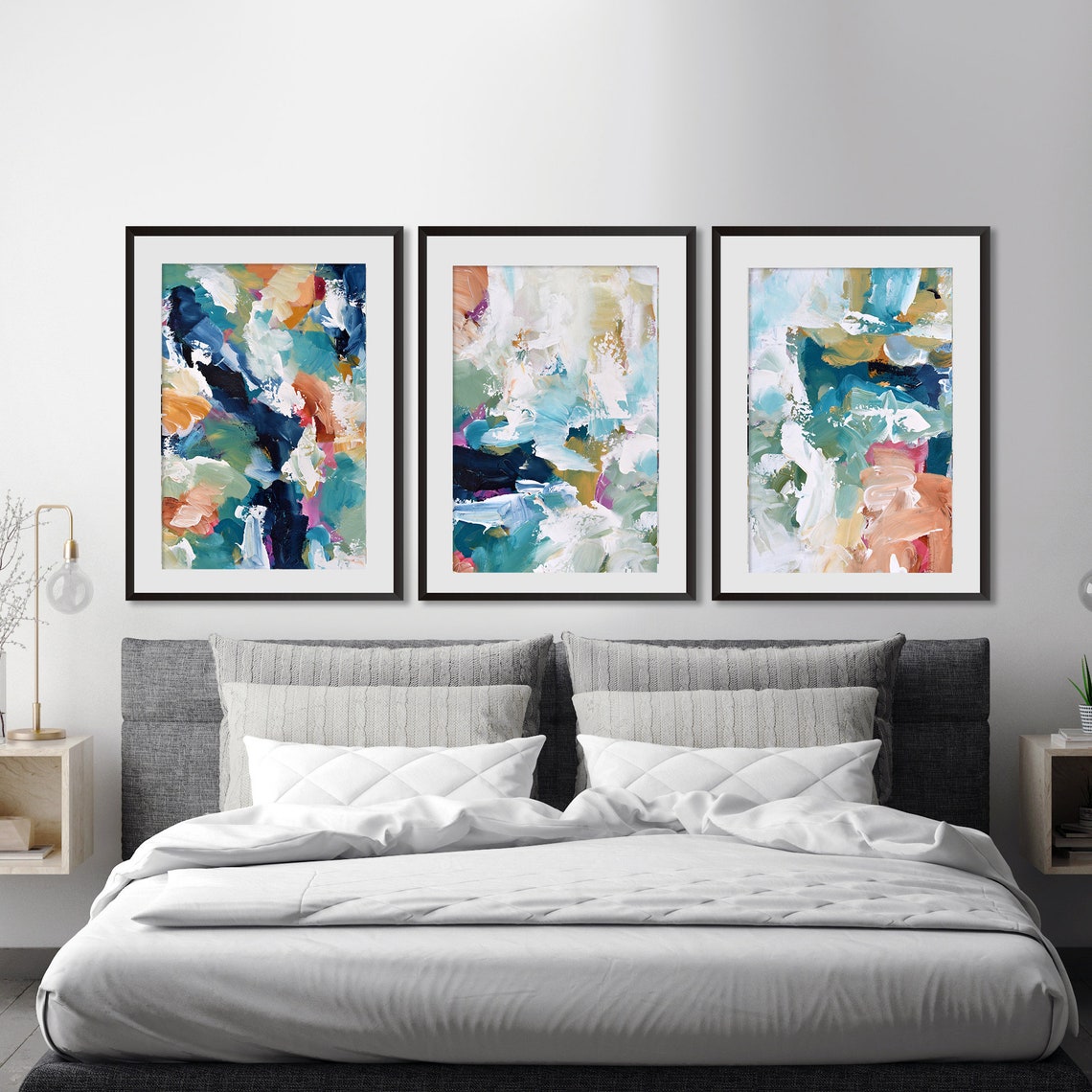 SET OF 3 Framed Art Abstract Print Wall Art Large Wall Art - Etsy UK
