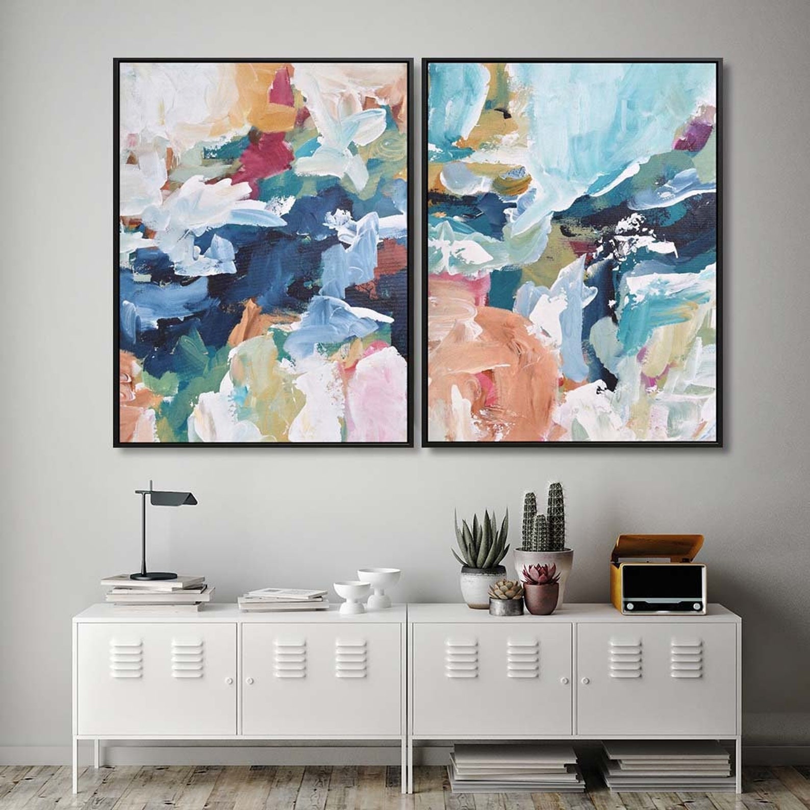 Large Set of 2 Abstract Canvas Art Print Abstract Original | Etsy UK