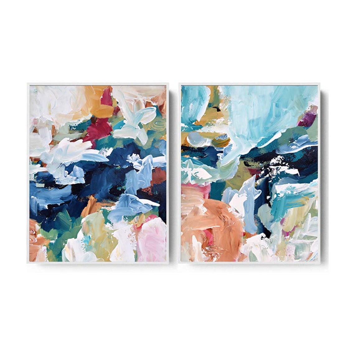 Large Set of 2 Abstract Canvas Art Print Abstract Original | Etsy UK