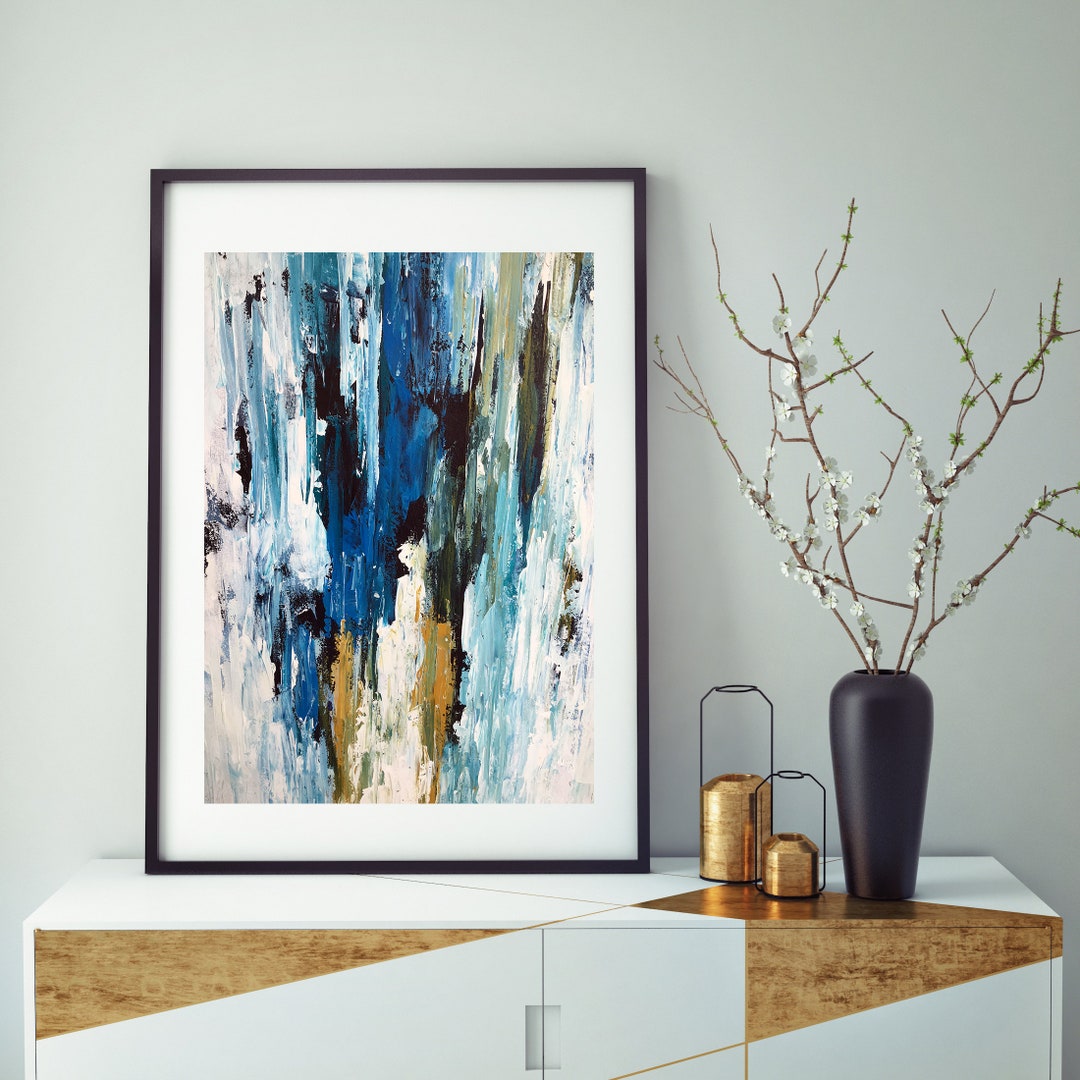 BLUE ABSTRACT Art Print Large Abstract Art Painting Print Fine Art ...