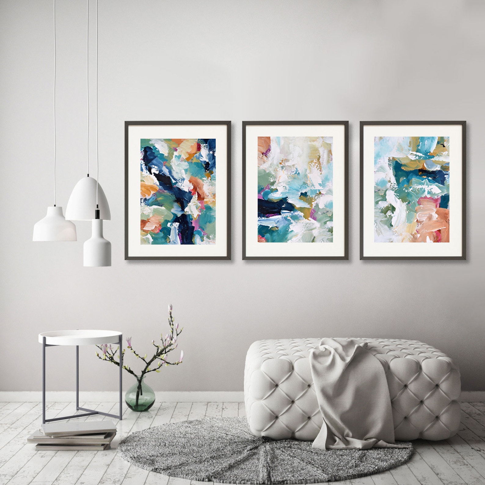 SET OF 3 Framed Art Abstract Print Wall Art Large Wall Art - Etsy UK