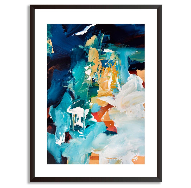 Large Colourful Wall Art. Framed Abstract Art Prints. Set of 2 - Etsy