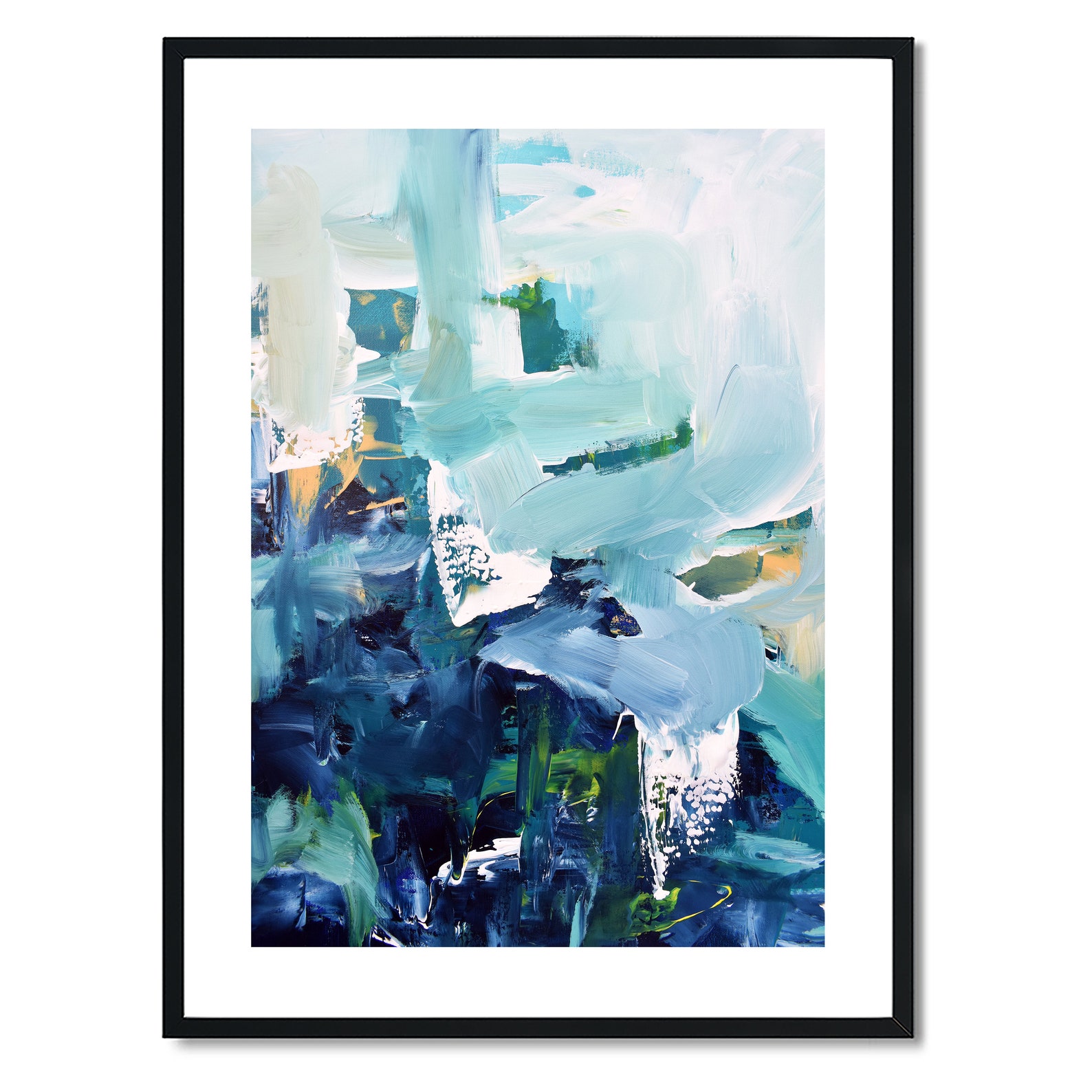 NEW SET OF 4 Framed Prints Bright Abstract Wall Art Large - Etsy UK