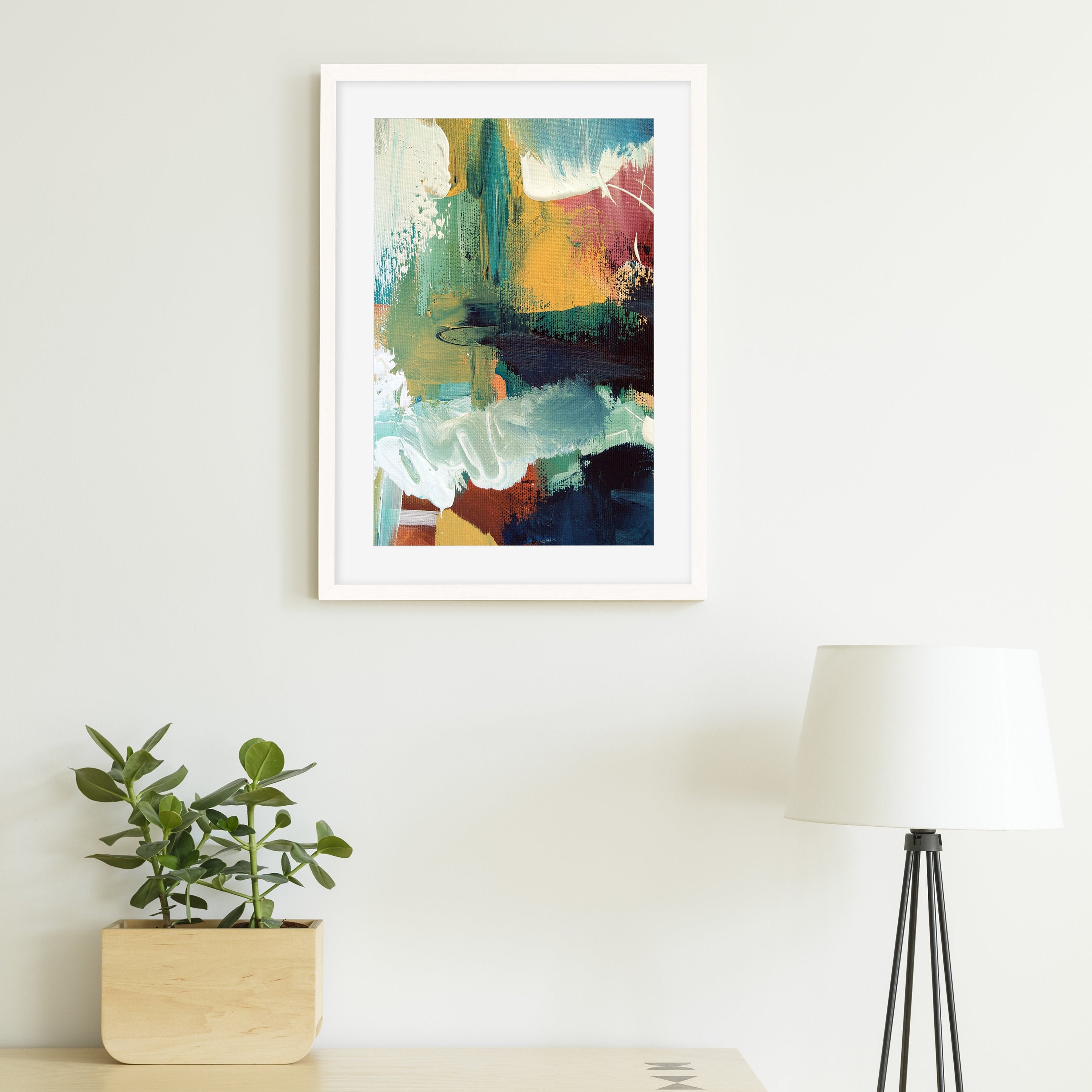 Framed Art Abstract Print Wall Art Large Wall Art Blue - Etsy