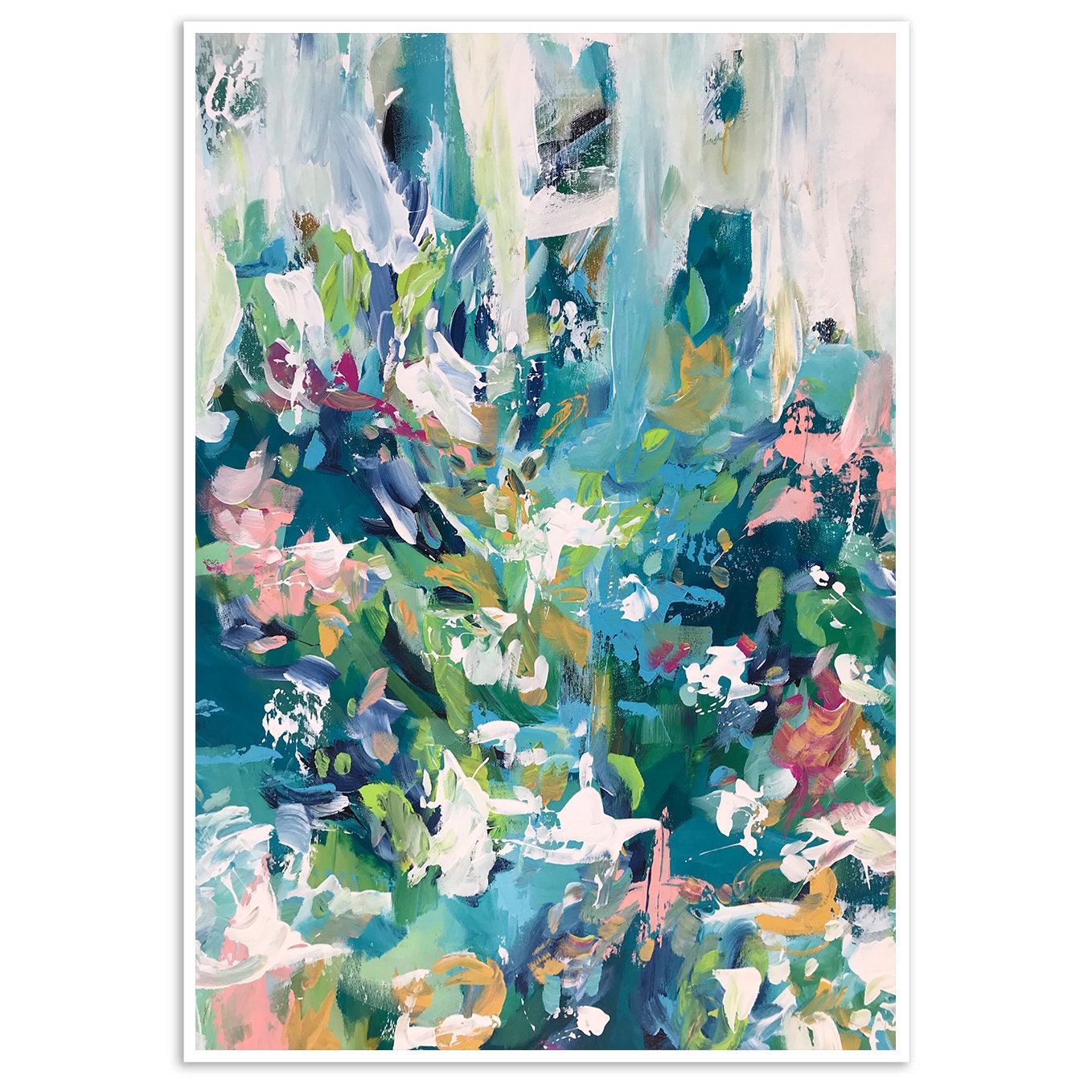 Large Framed Art Abstract Print Wall Art Large Wall Art Blue | Etsy