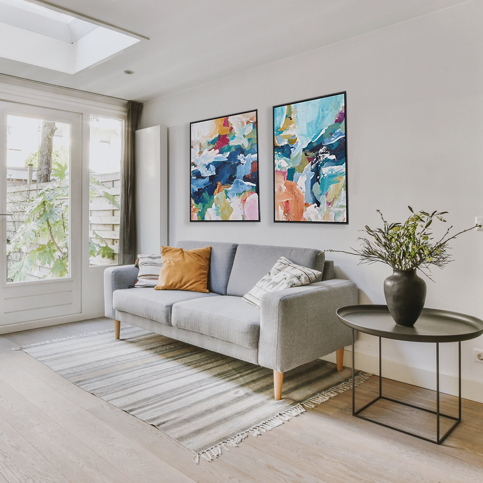 Large Set of 2 Abstract Canvas Art Print Abstract Original - Etsy UK