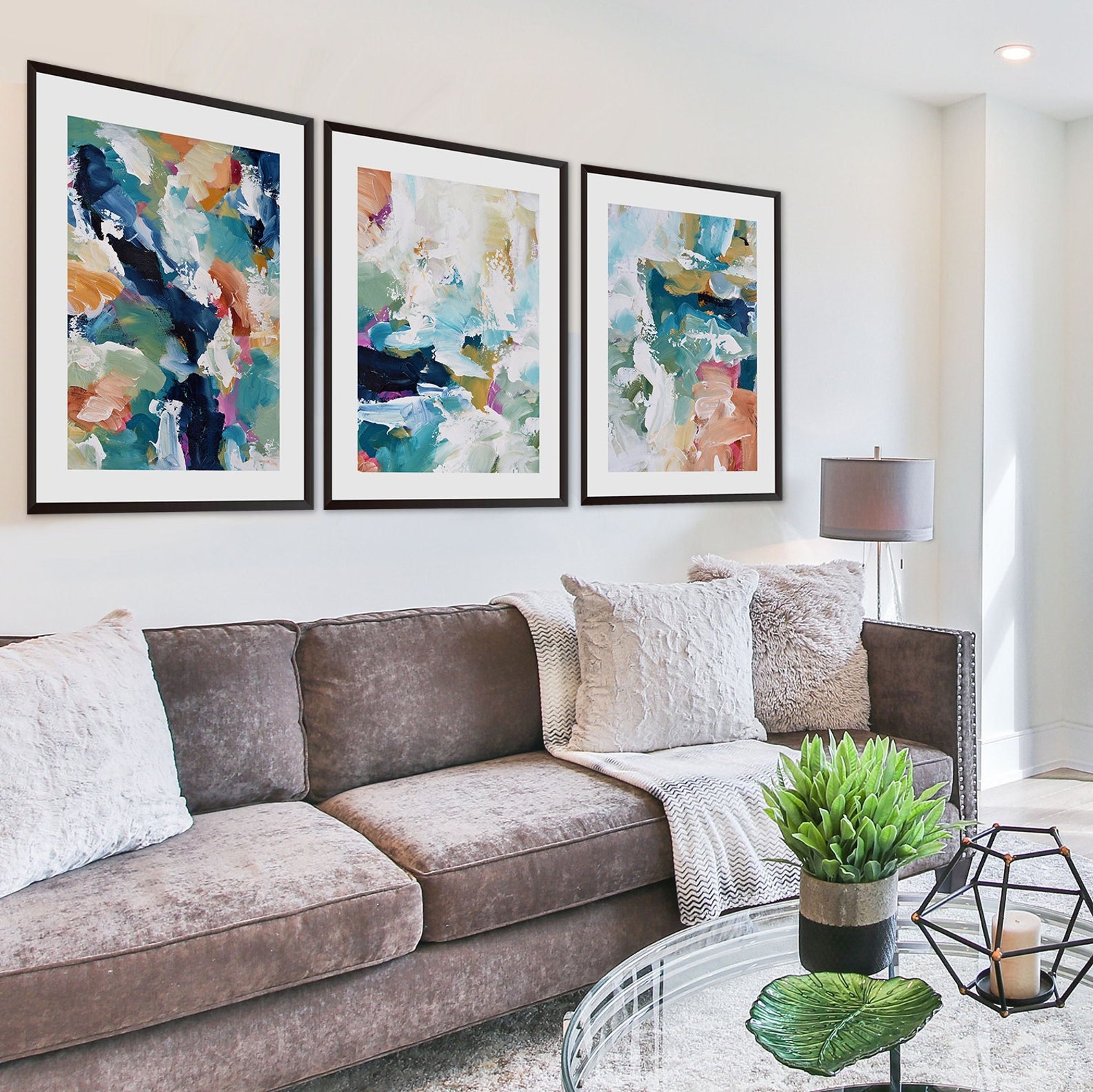 SET OF 3 Framed Art Abstract Print Wall Art Large Wall Art - Etsy UK