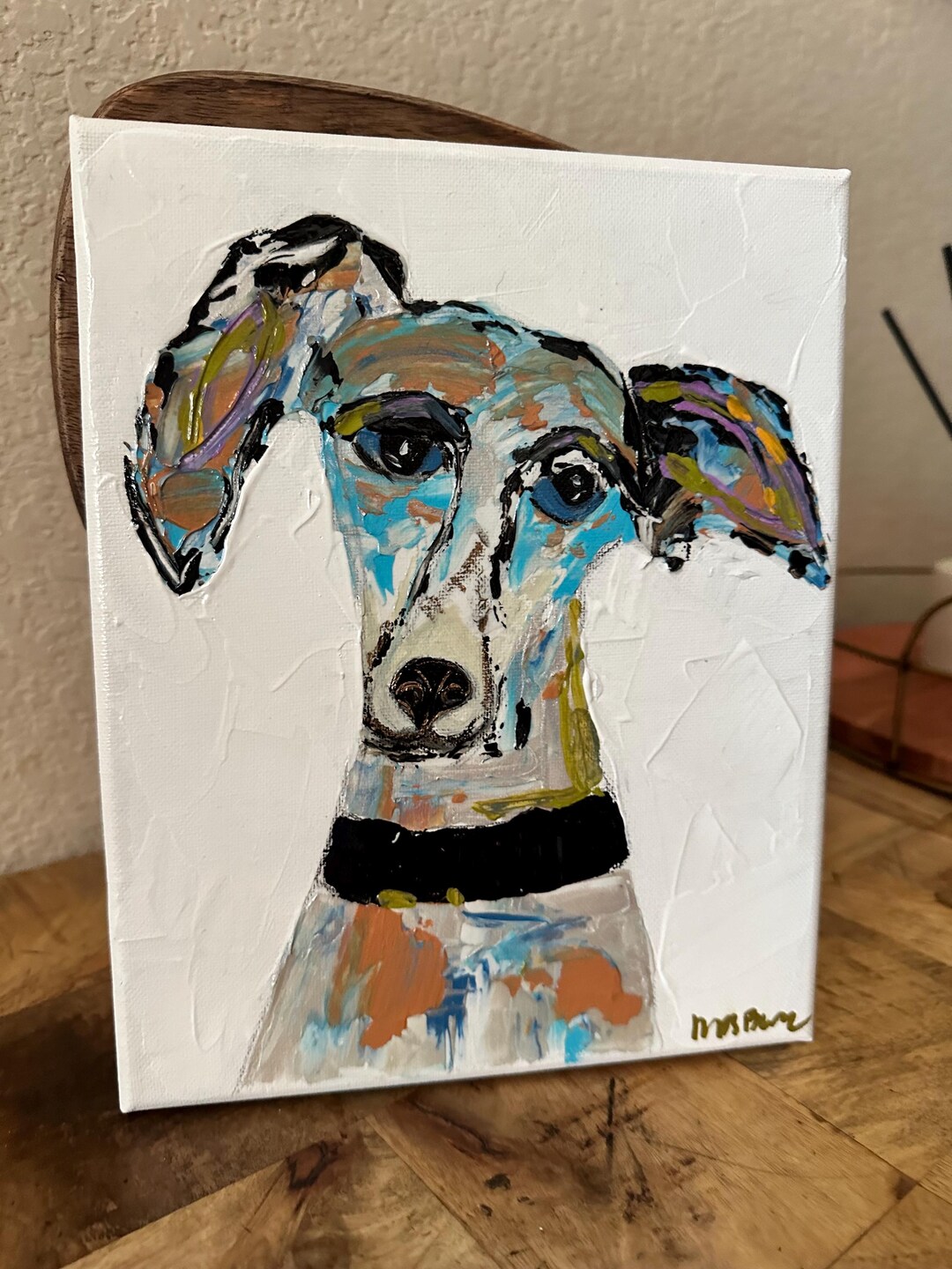 Dog Art, Abstract Pet Portrait, Abstract Dog Painting, 8x10 Canvas ...