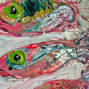 Abstract Fish Painting: Colorful Textured Canvas Art, Sea Life - Etsy