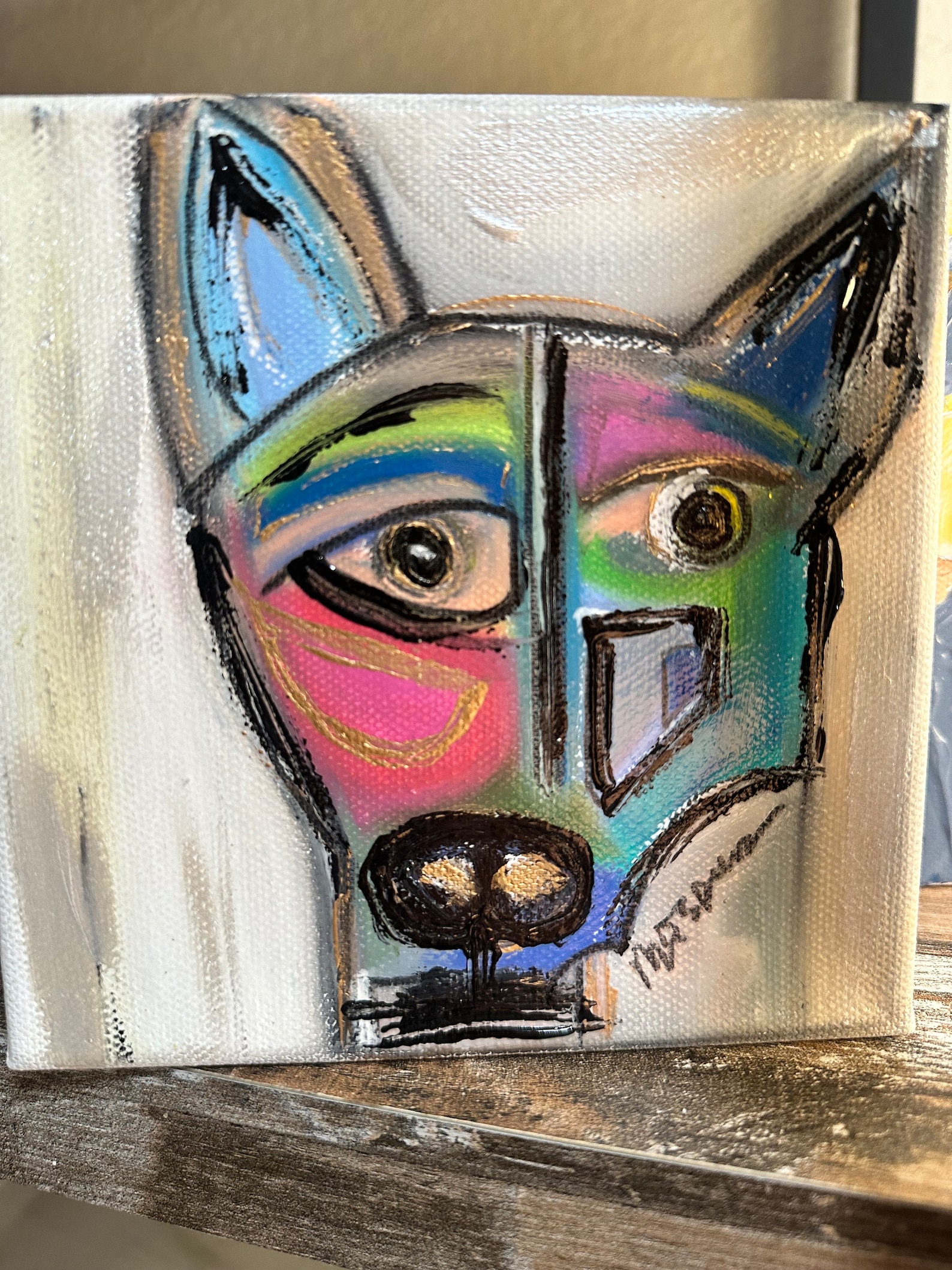 Picasso Inspired Art, Abstract Pet Portrait, Abstract Dog Painting ...