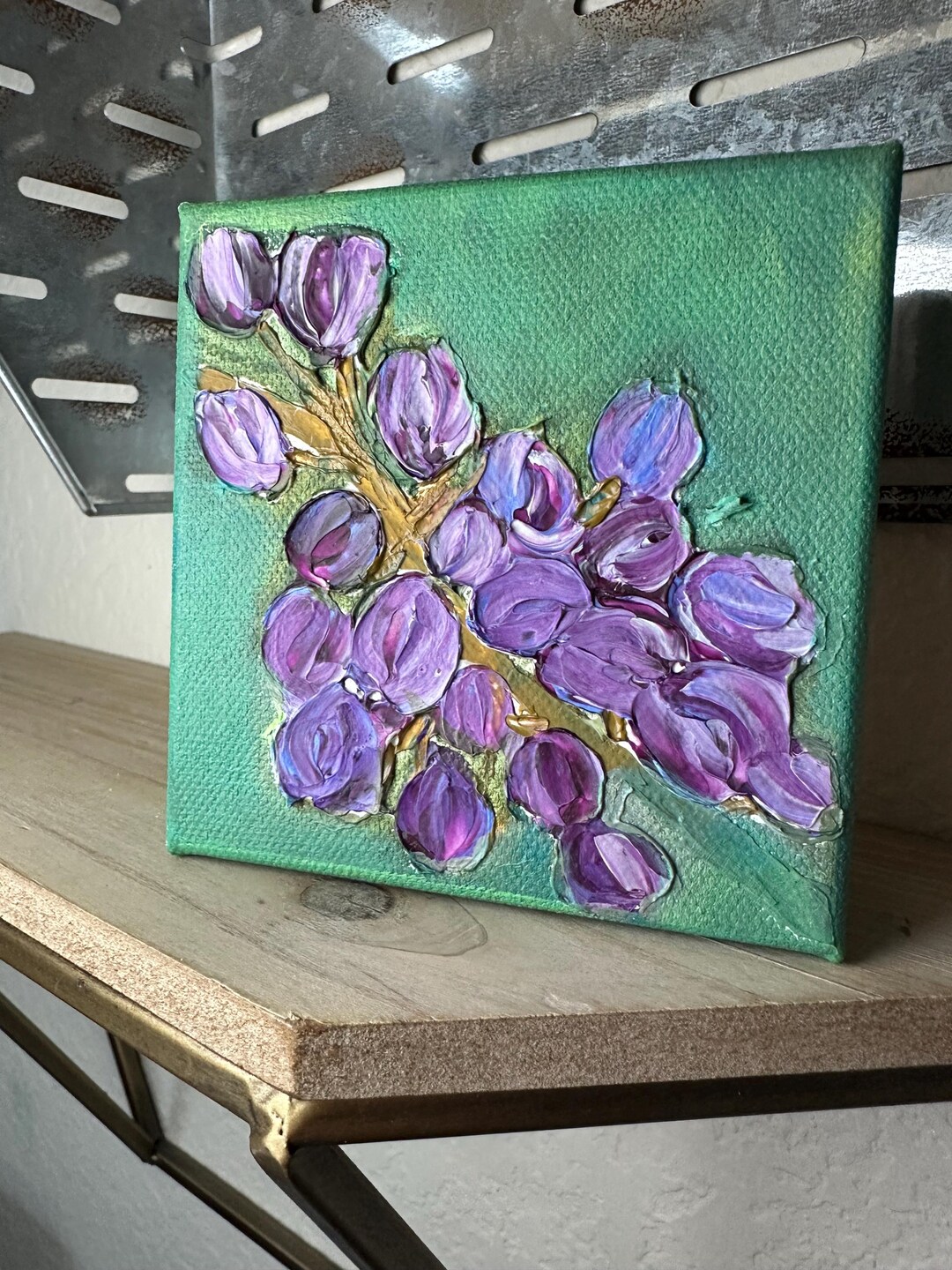 Abstract Fruit Art, Grape Artwork, 4x4 Canvas Grape Painting, Purple ...