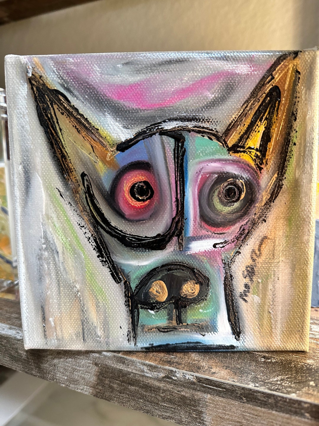 Picasso Inspired Art, Abstract Pet Portrait, Abstract Dog Painting ...