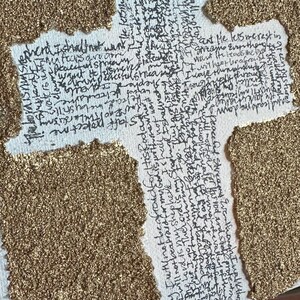 Abstract Cross Art , Gold , Scripture Art Religious Artwork, 6x6 ...