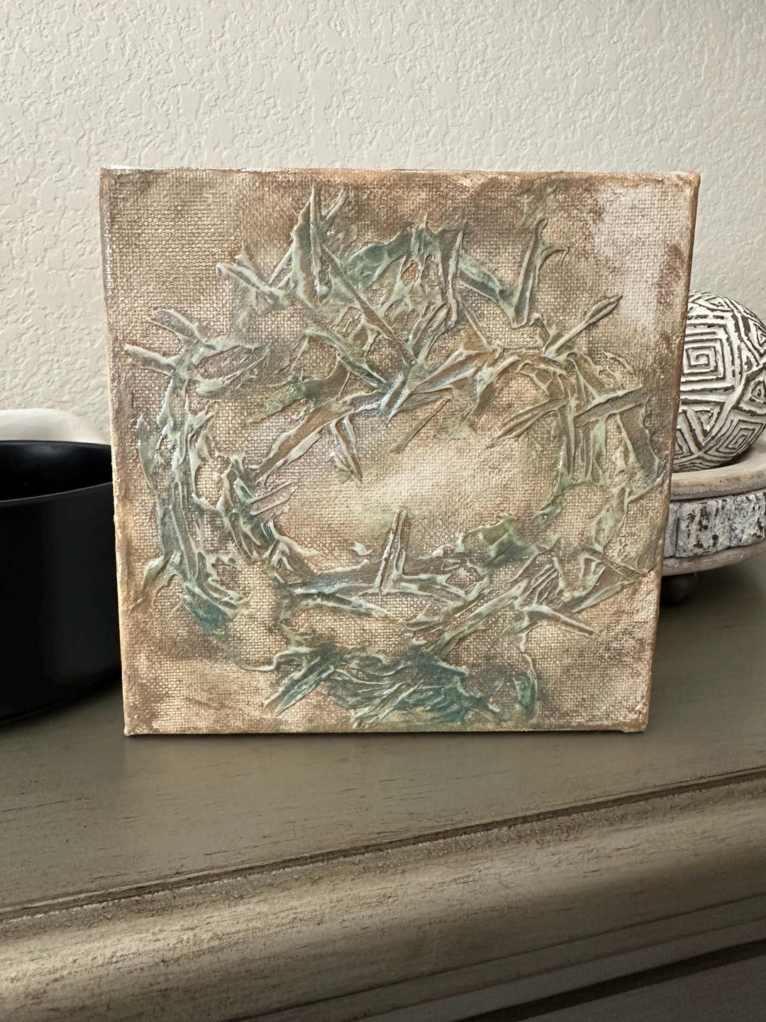 Crown of Thorns Art, Christian Wall Art ,home Decor, Canvas Abstract Crown Painting, 6x6 - Etsy