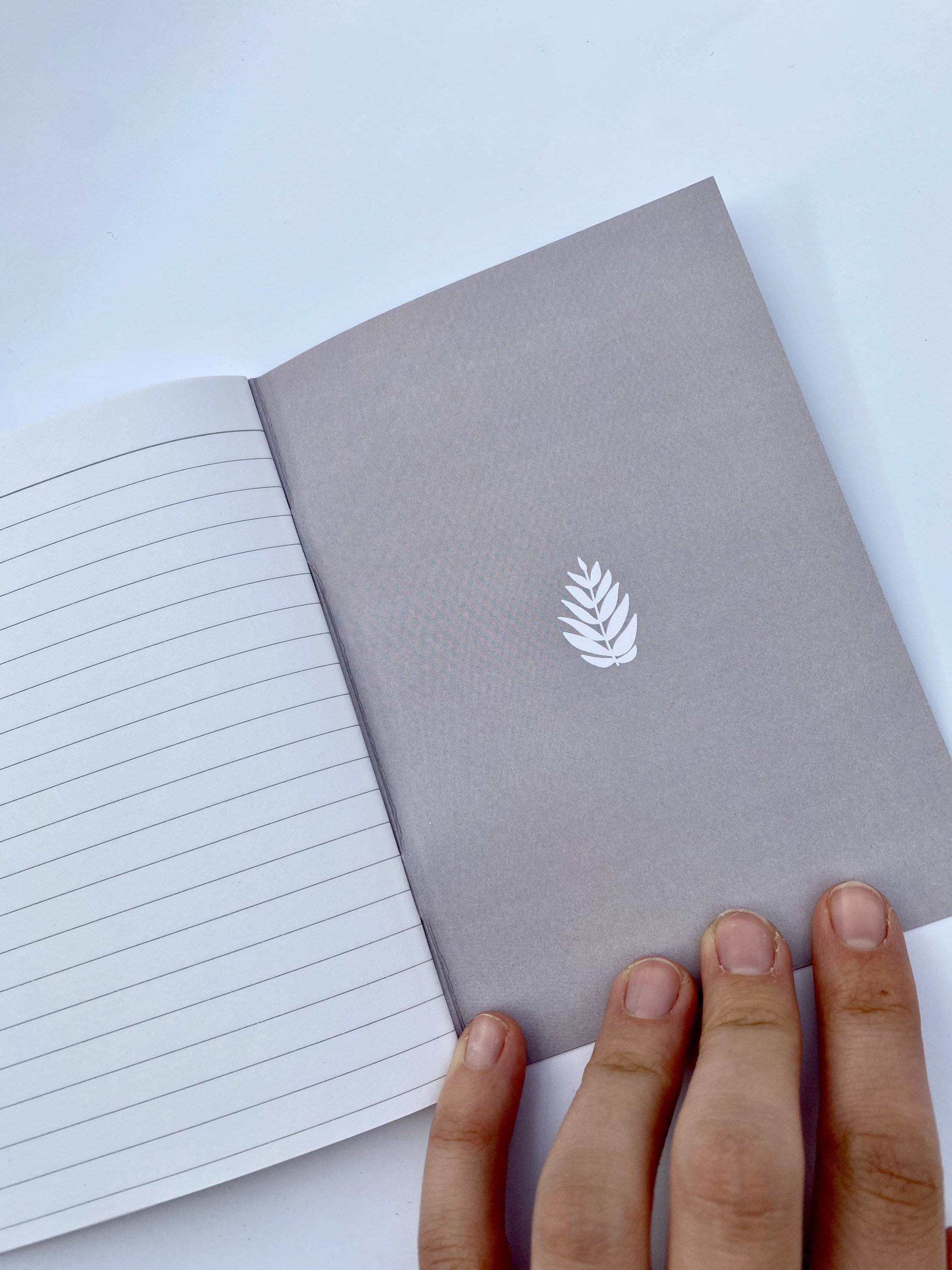 A6 Notebook Small Grey Leaf Print Grey Notebook Pocket Size - Etsy