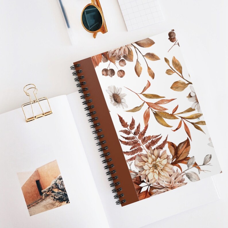 Spiral Notebook - Falling for Fall Cover Journal Lined Paper, Notebook ...