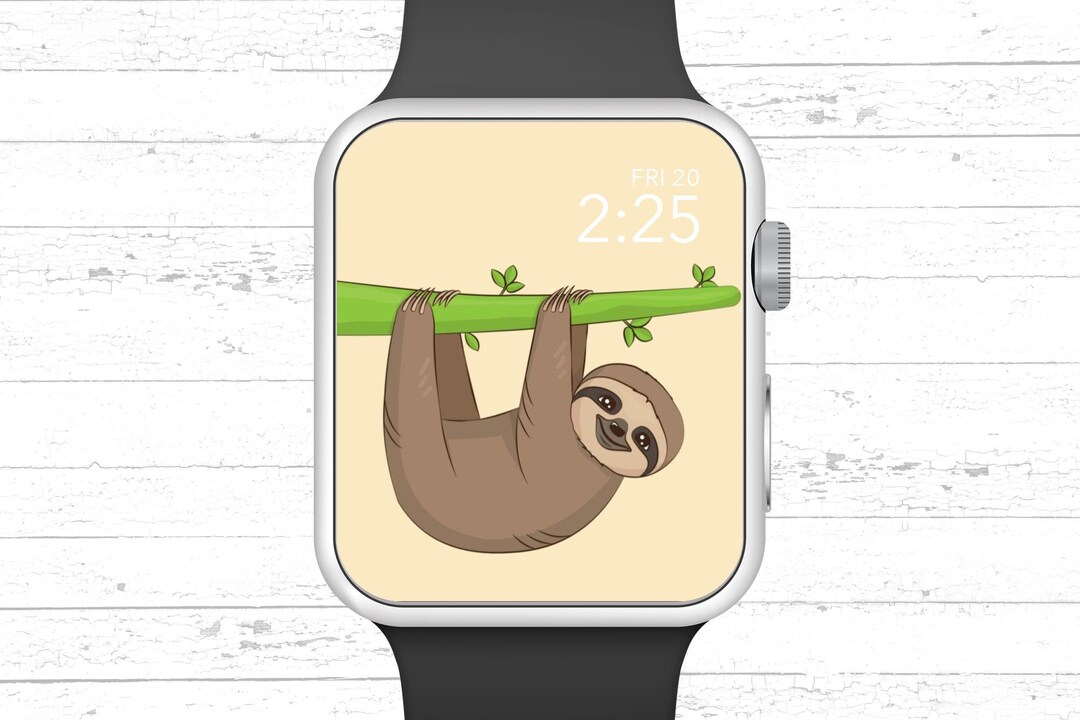 Apple Watch Wallpaper, Cute Sloth Hanging From Tree Branch Apple Watch ...