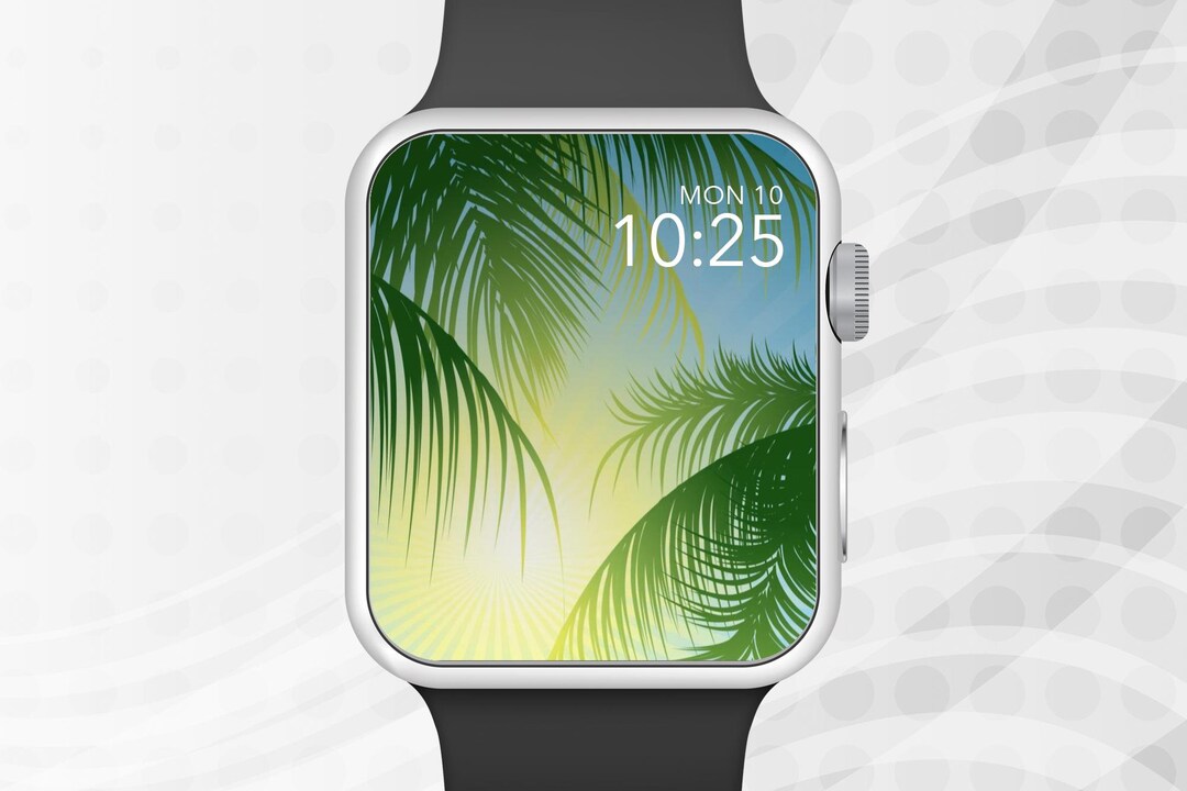 Apple Watch Wallpaper, Palm Tree With Blue Sky Apple Watch Face Design ...