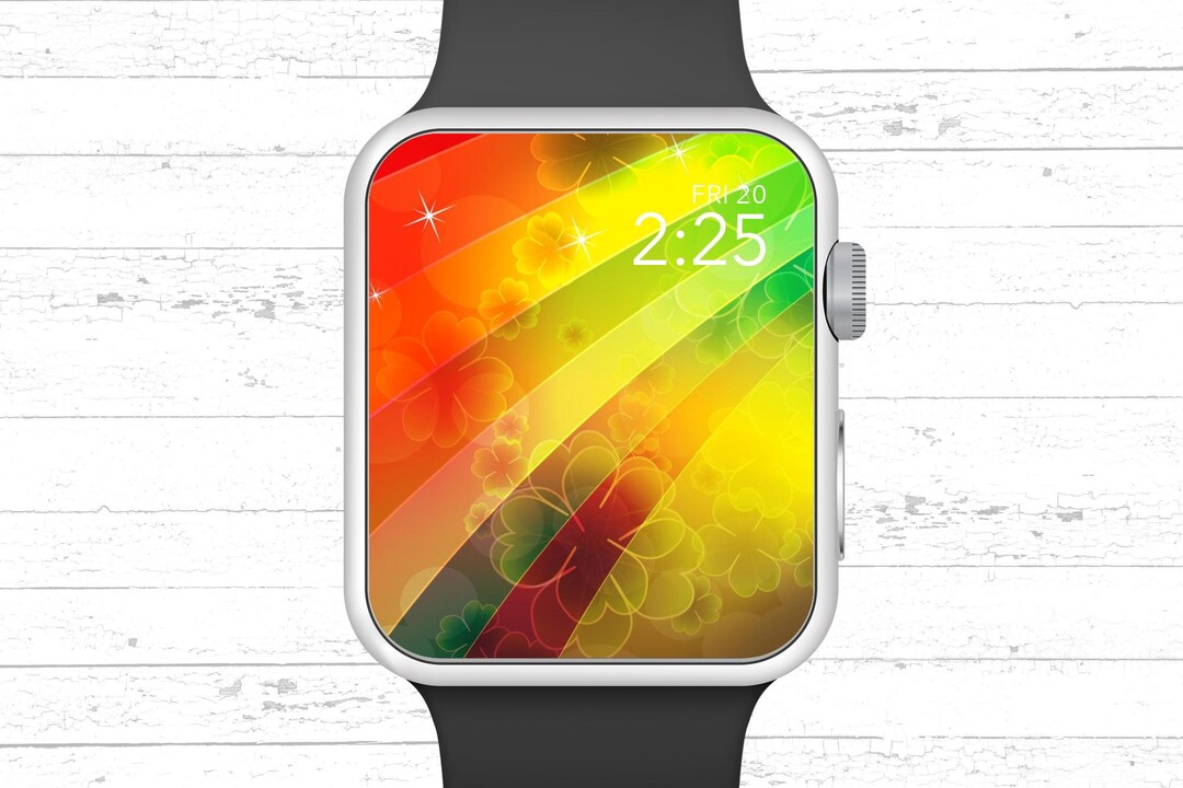 Apple Watch Wallpaper Clover Filled Rainbow Apple Watch Face - Etsy