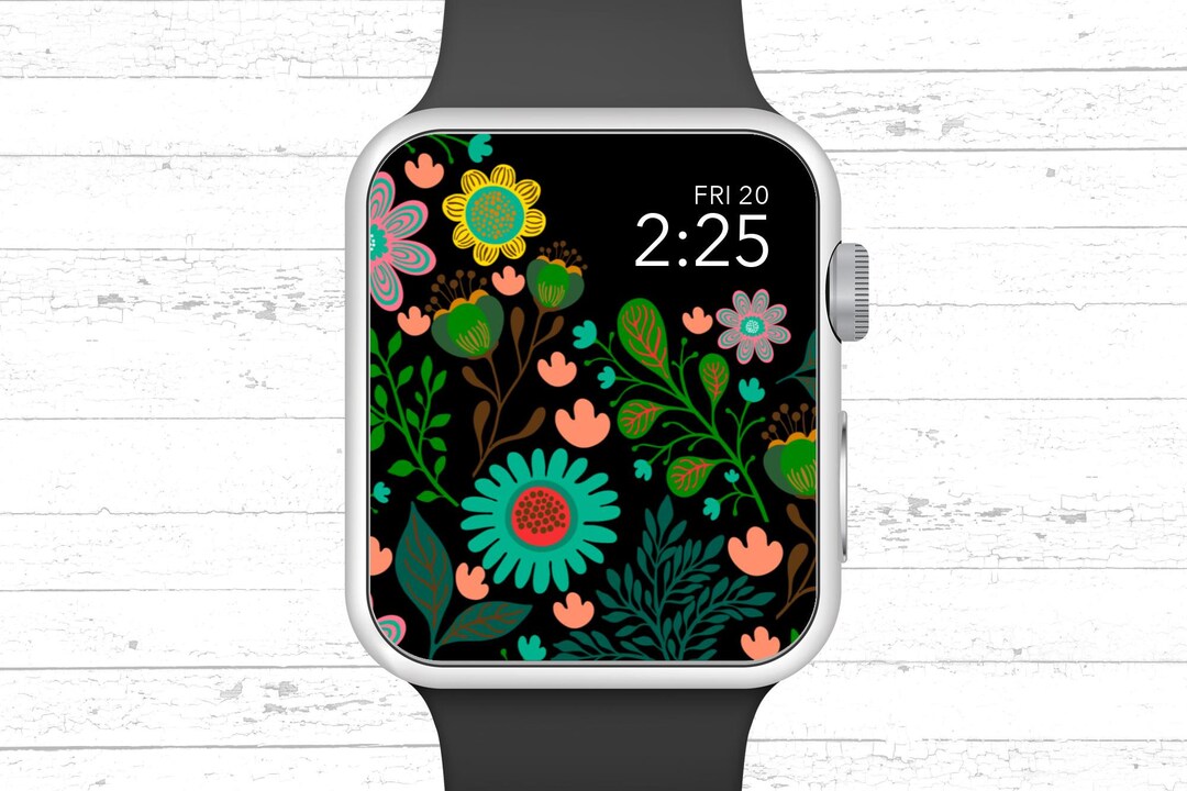 Apple Watch Wallpaper, Colorful Blooming Flower Art Apple Watch Face ...
